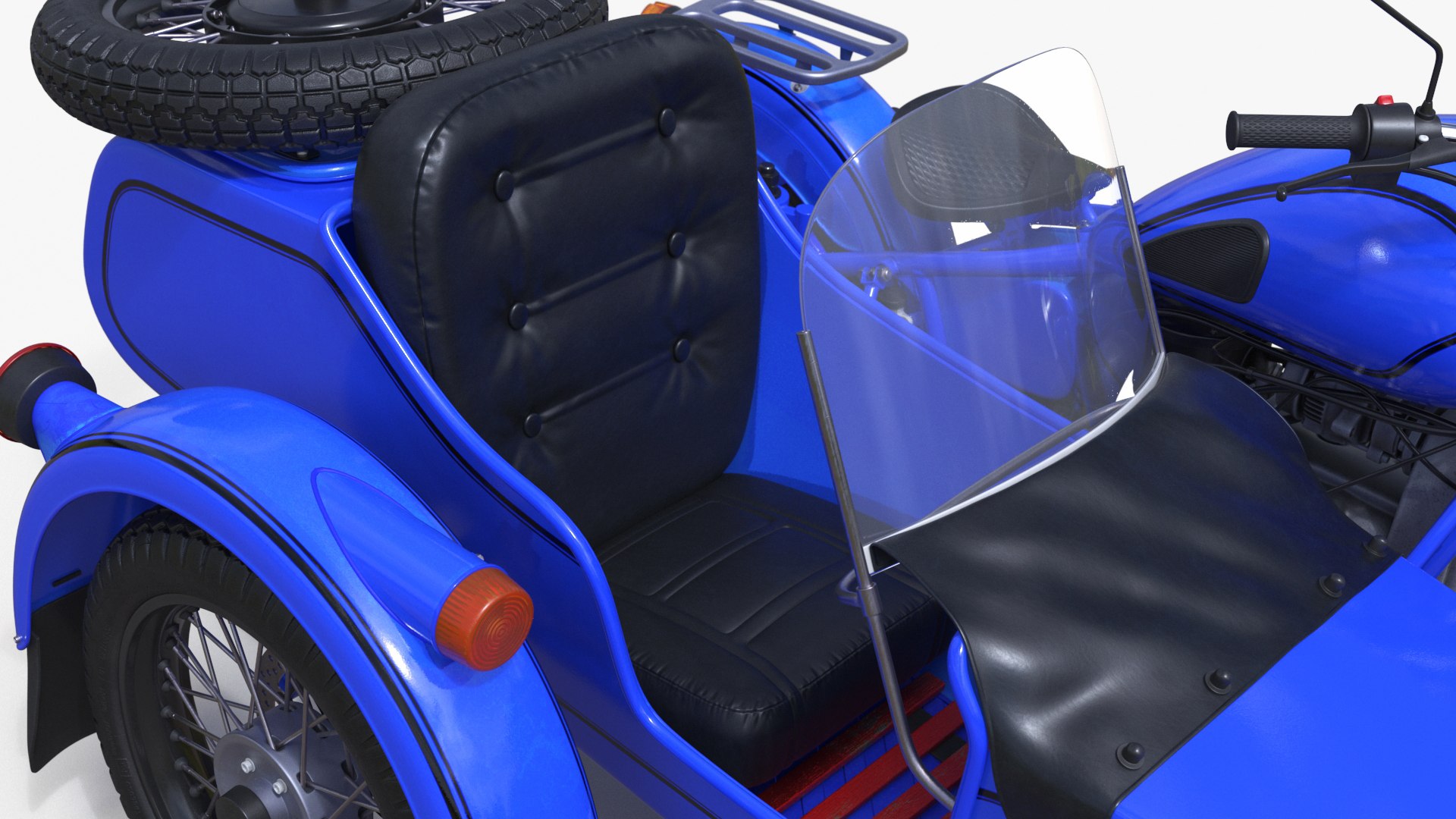 3D Model Retro Classic Blue Motorcycle With Sidecar Rigged - TurboSquid ...