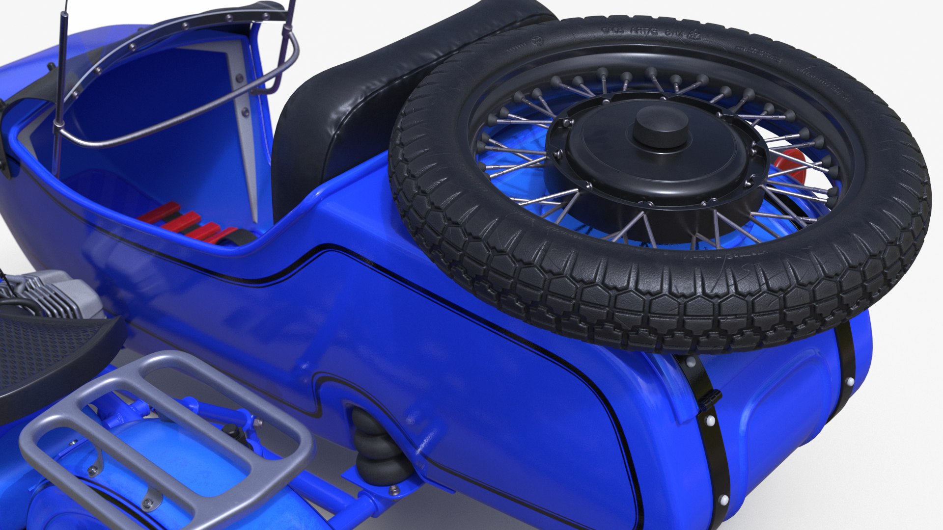 3D Model Retro Classic Blue Motorcycle With Sidecar Rigged - TurboSquid ...