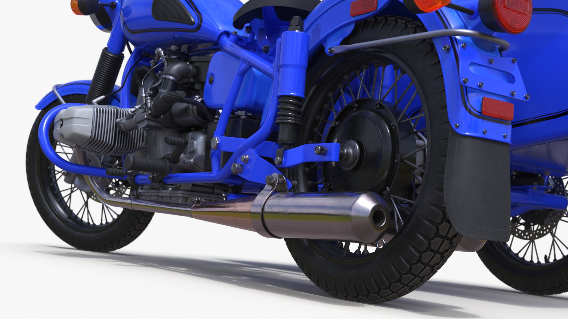 3D Model Retro Classic Blue Motorcycle With Sidecar Rigged - TurboSquid ...