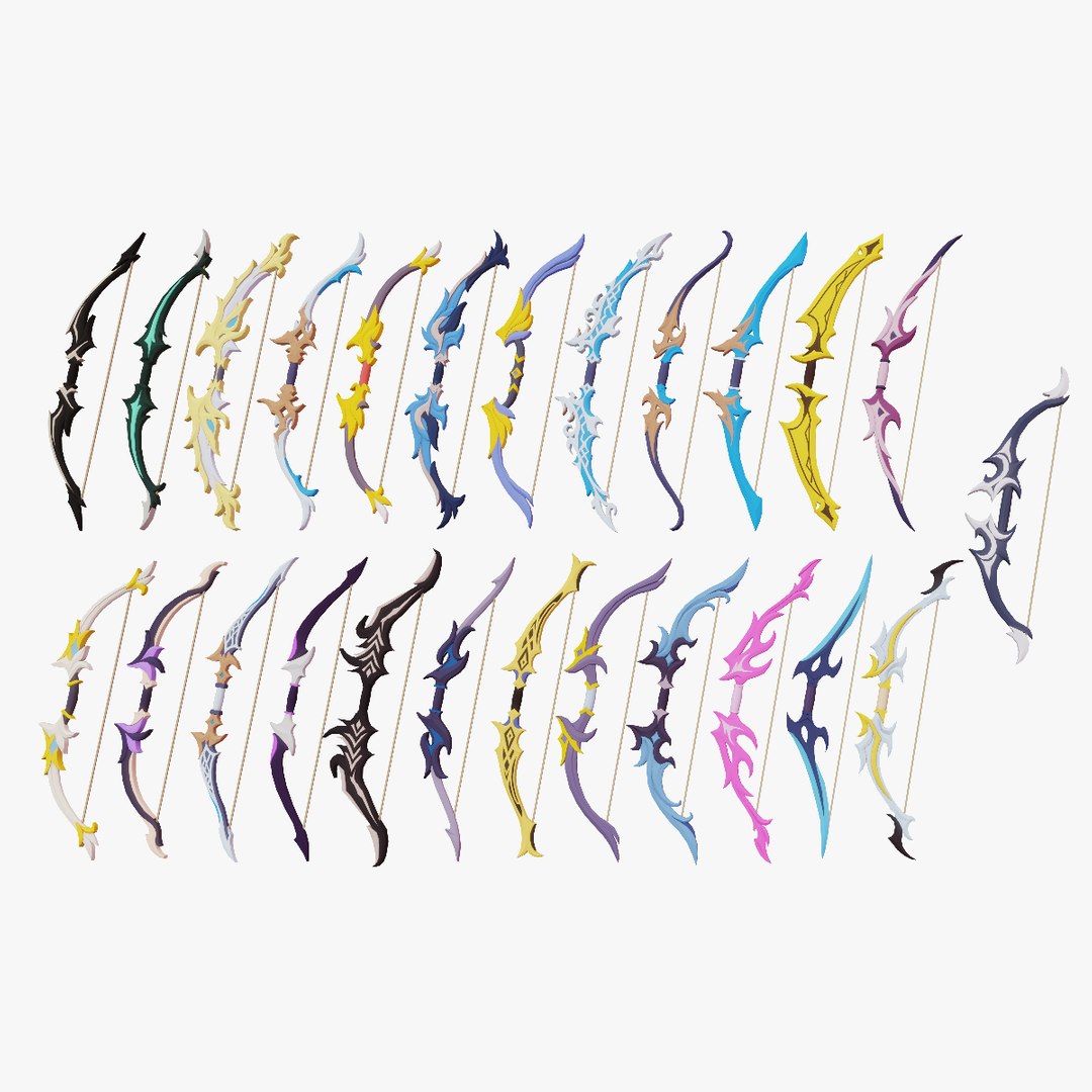 3D Low Poly Fantasy Bow Pack 25x - TurboSquid 2434858