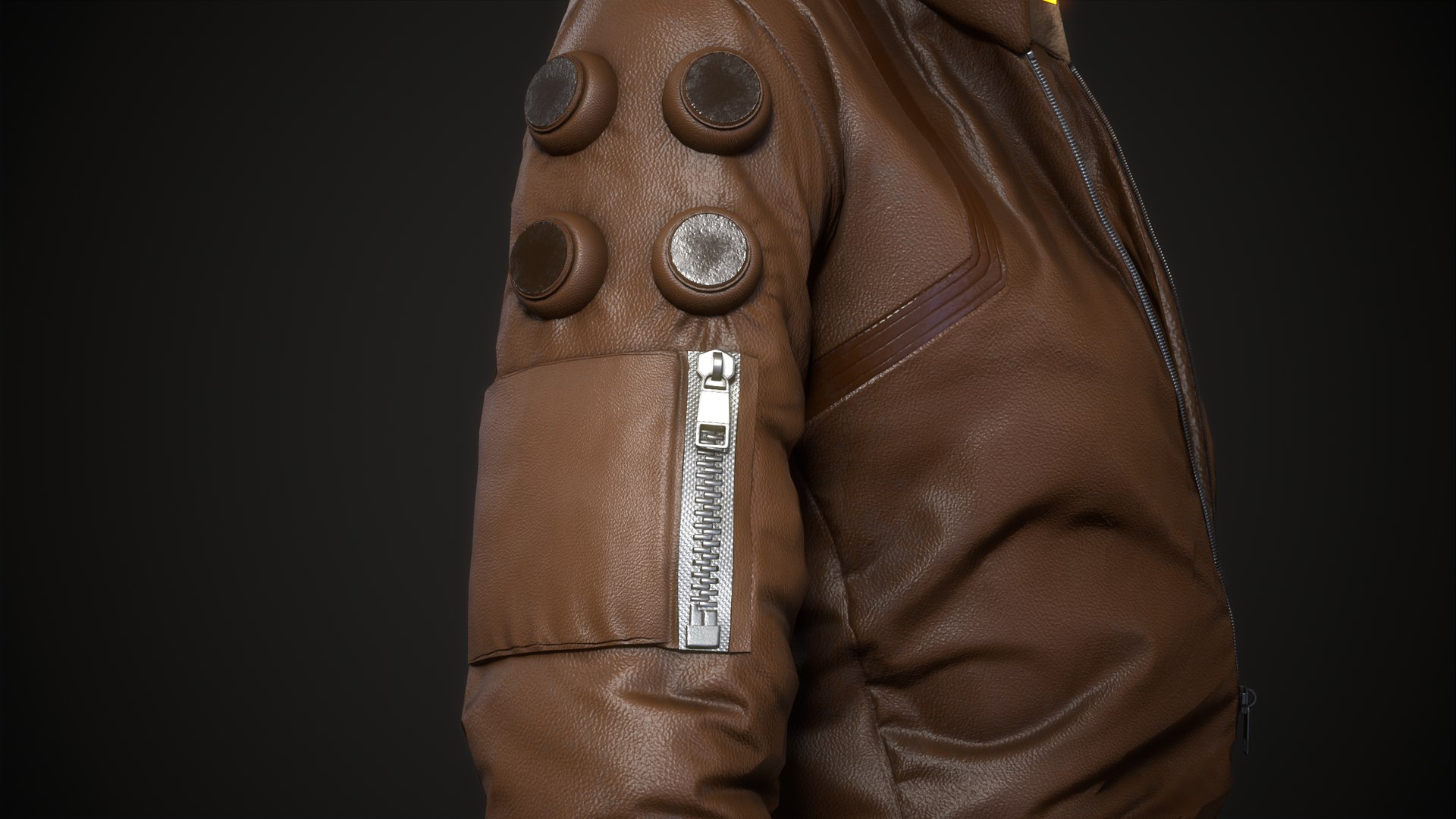 3D Cyberpunk Brown Jacket Model - TurboSquid 1890909