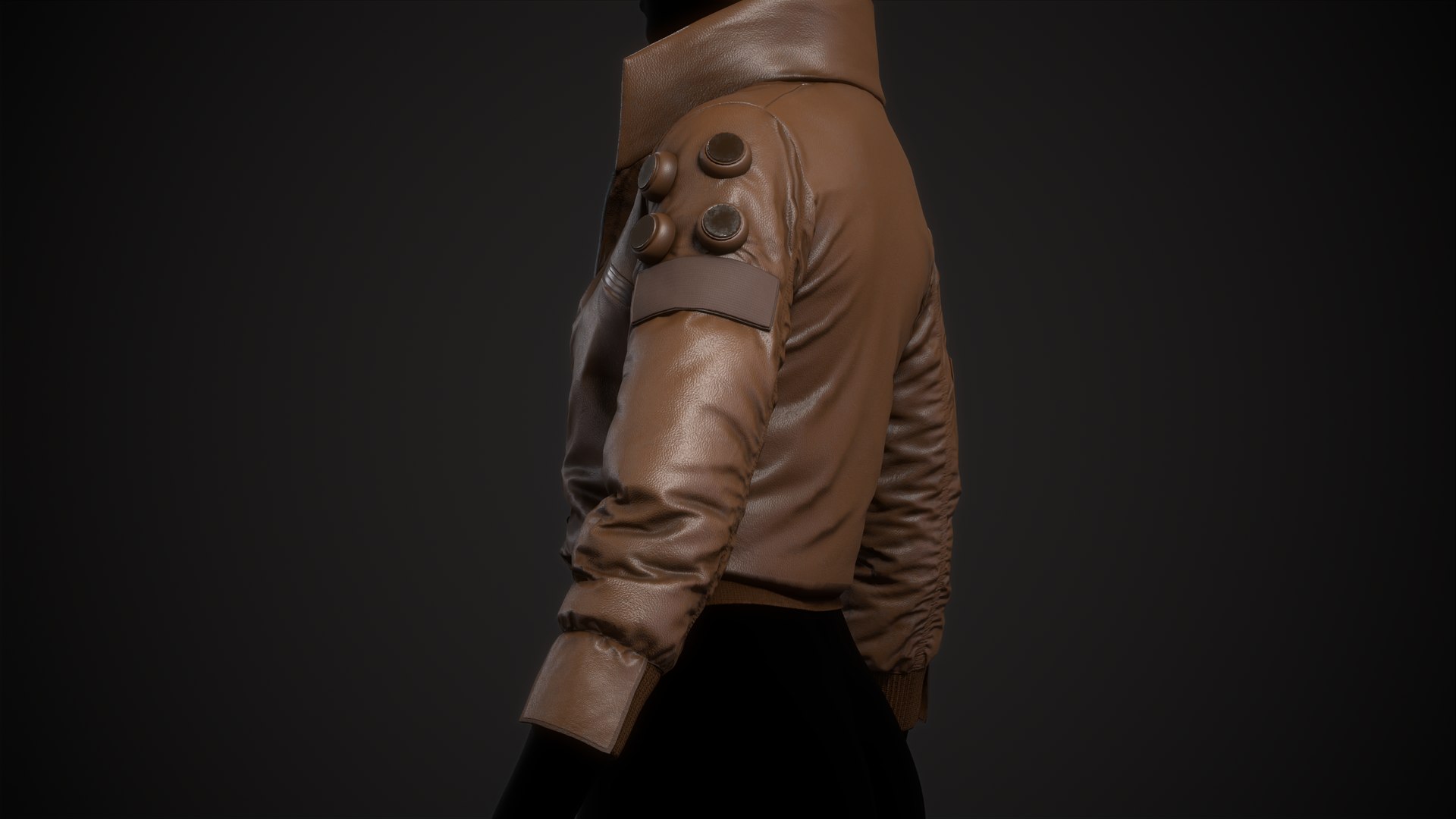 3D Cyberpunk Brown Jacket Model - TurboSquid 1890909