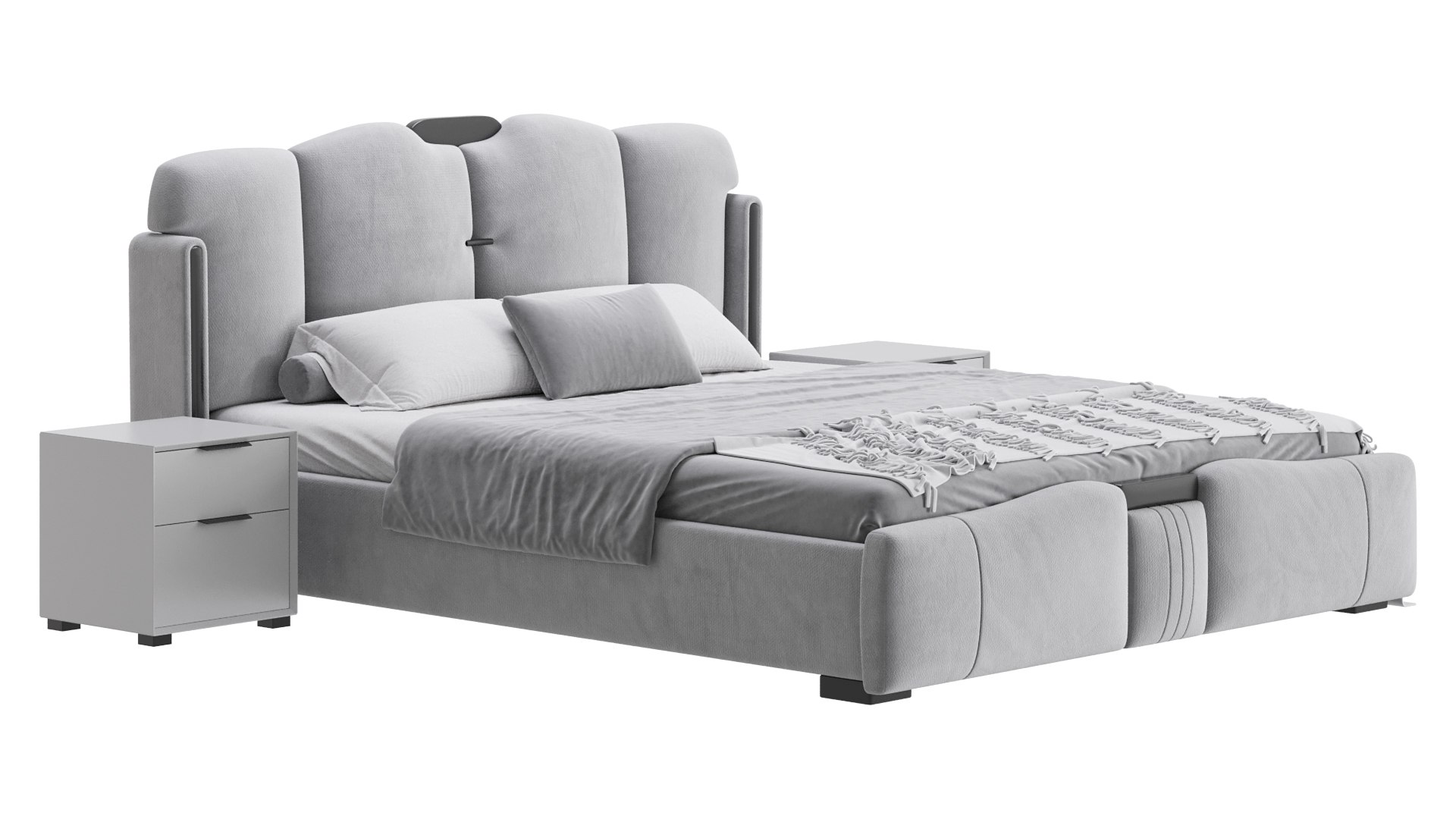 Modern Wingback Bed 3D Model - TurboSquid 2195758