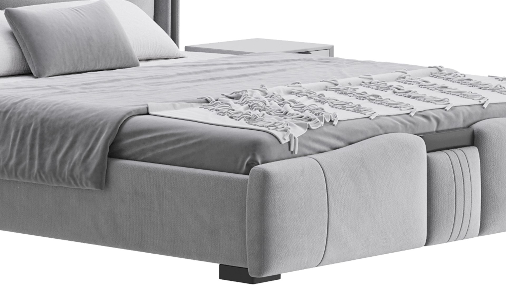 Modern Wingback Bed 3D Model - TurboSquid 2195758