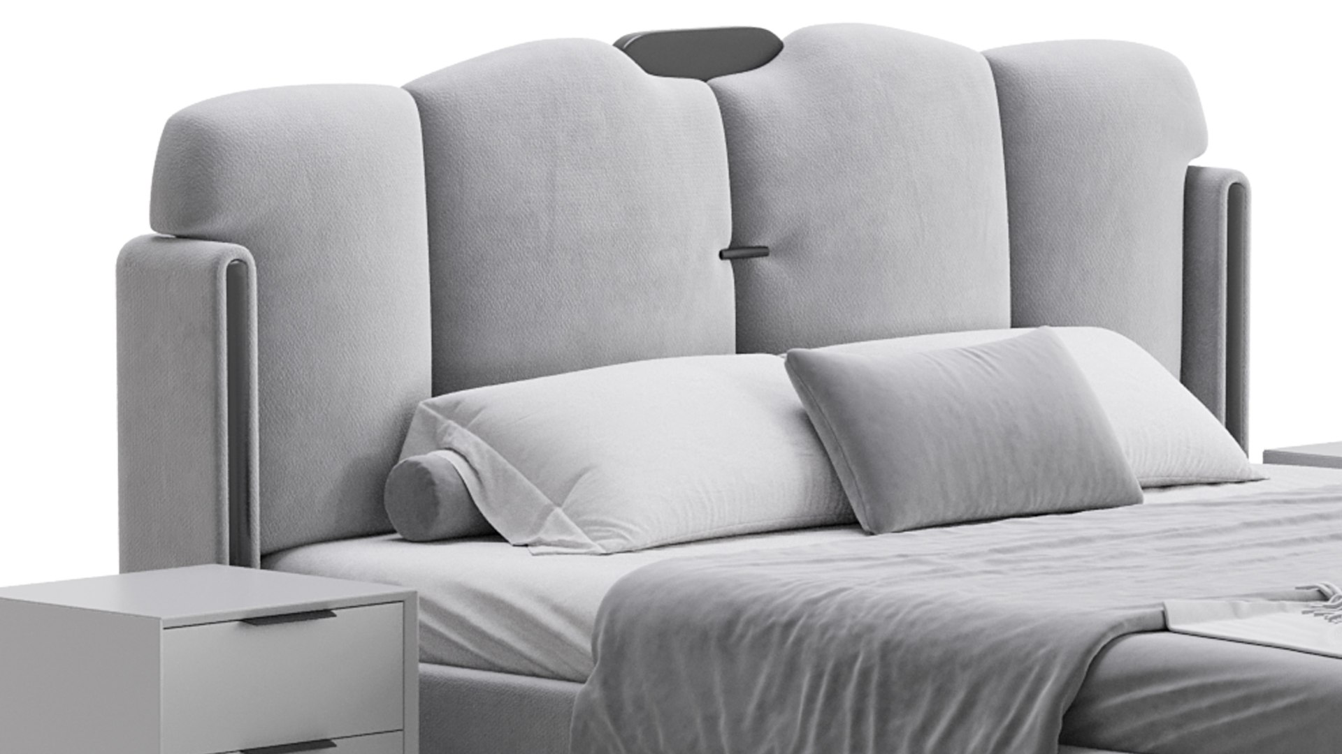 Modern Wingback Bed 3D Model - TurboSquid 2195758