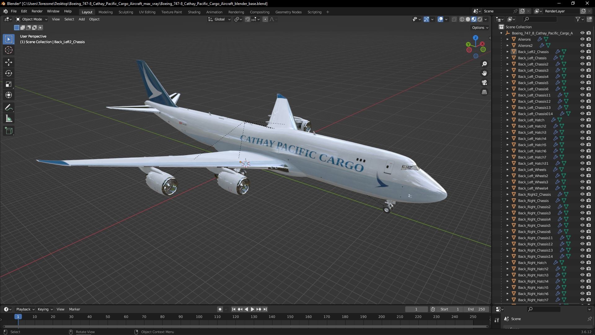 3D Boeing 747-8 Cathay Pacific Cargo Aircraft Model - TurboSquid 2369761
