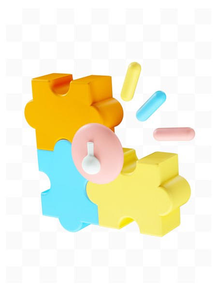 3D cartoon style puzzle building 3D - TurboSquid 2046325