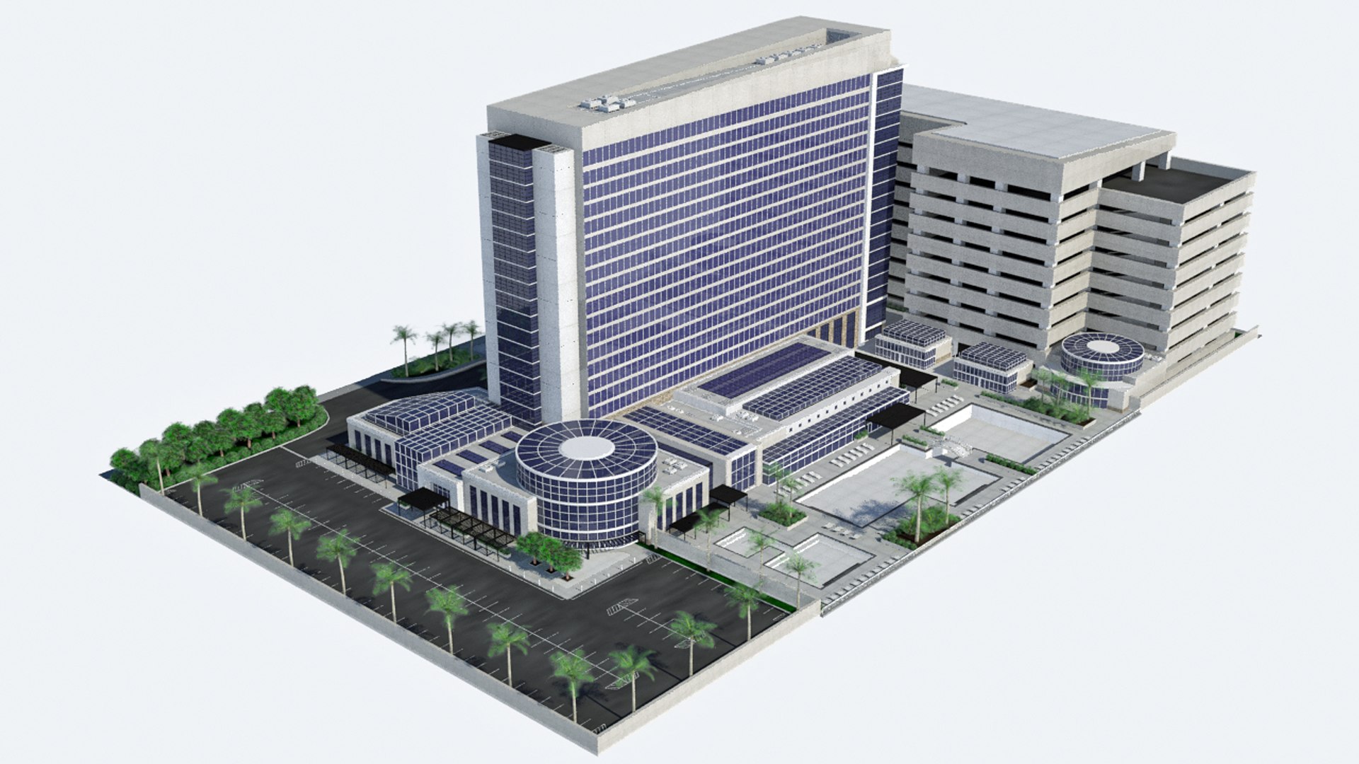 3D - Hd Hotel Resort Model - TurboSquid 1313875