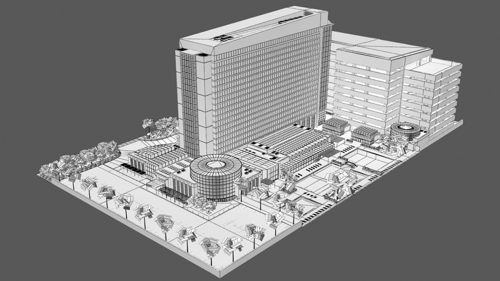 3D - Hd Hotel Resort Model - TurboSquid 1313875