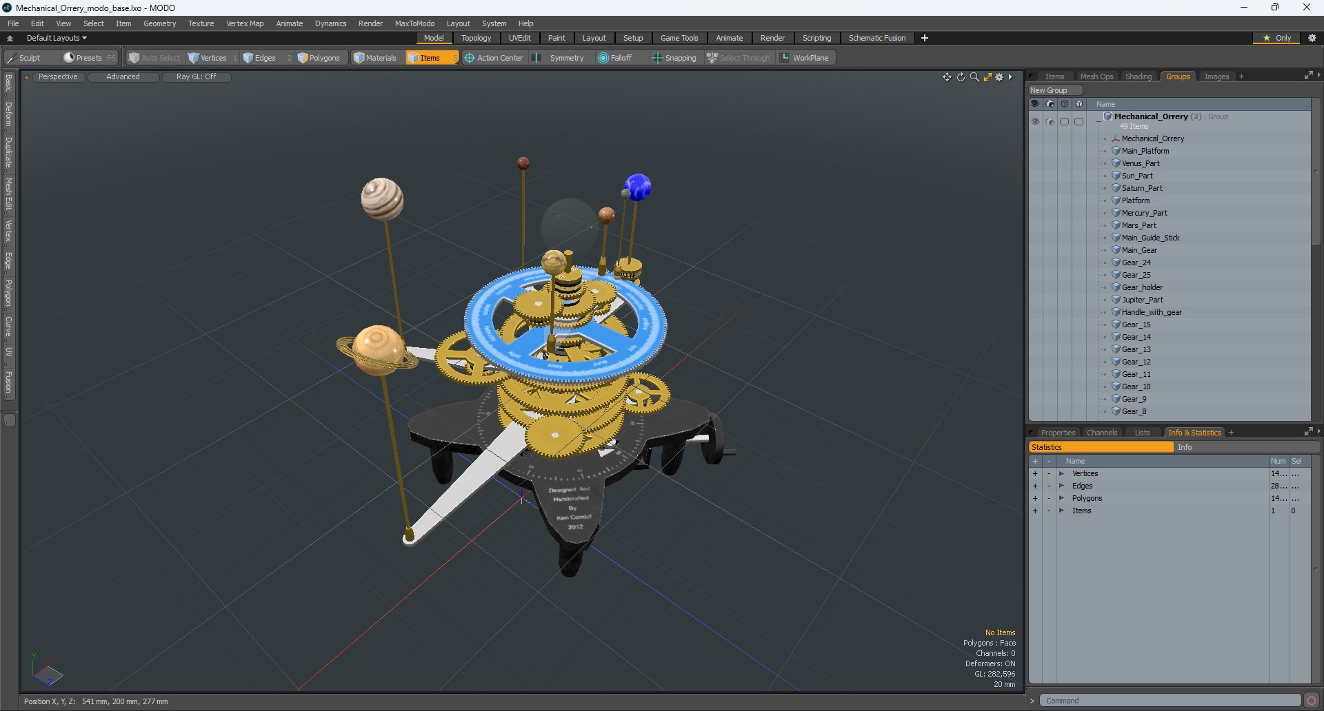 Mechanical Orrery Model - TurboSquid 2302486