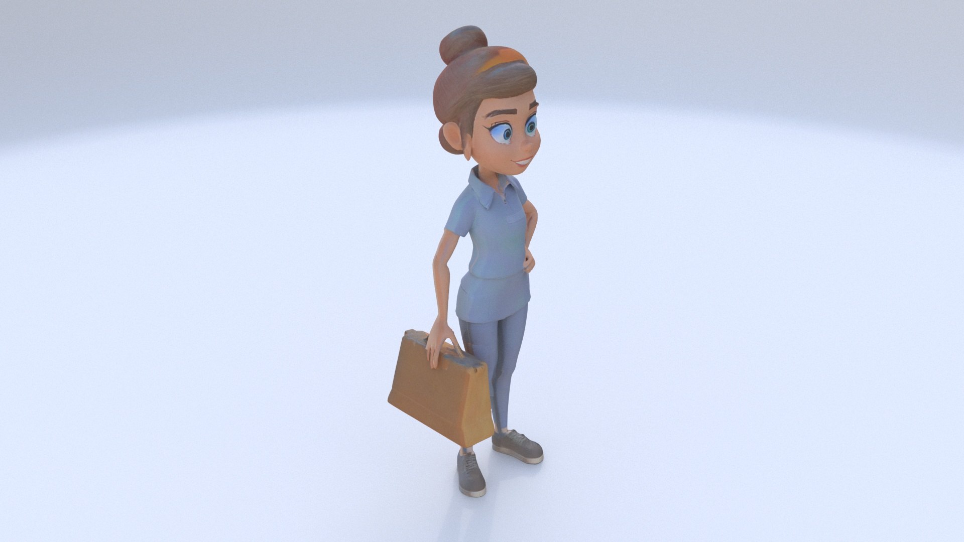 3D Retail Store Employee Female Model - TurboSquid 2333493