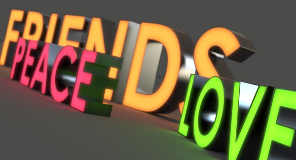 3D glowing words model - TurboSquid 1233693