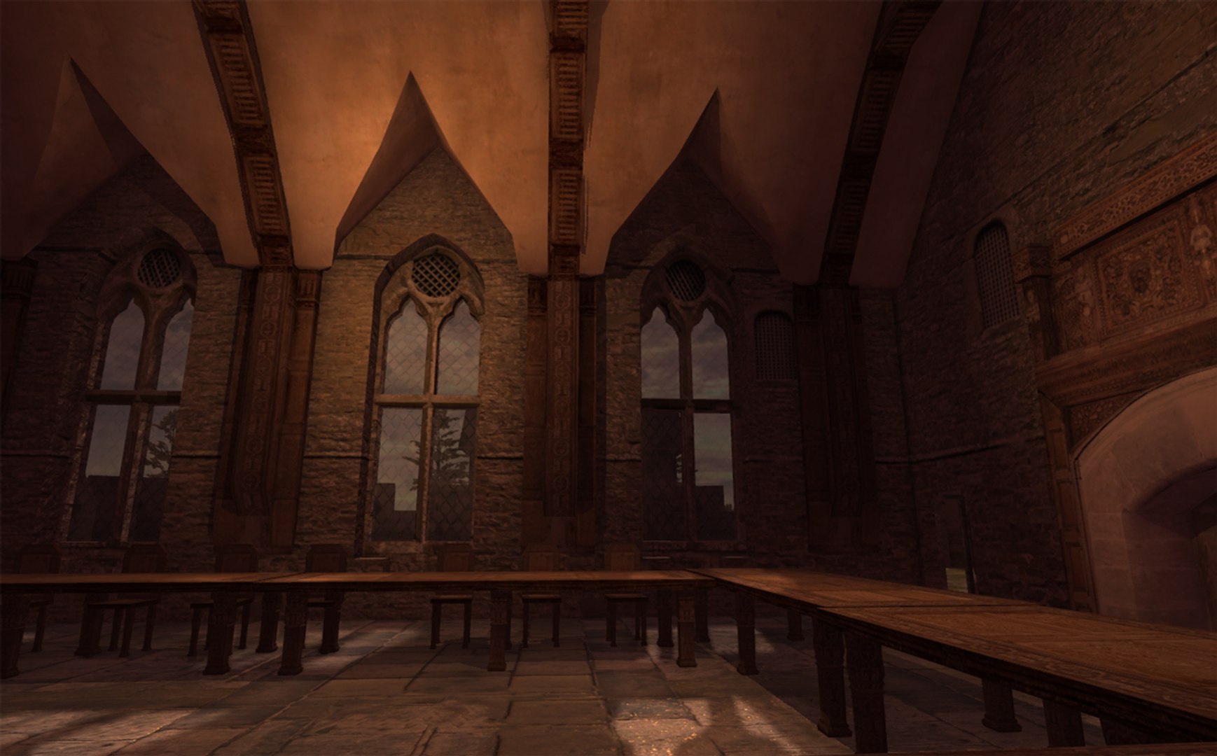 Medieval Fortified Manor House 3d Model