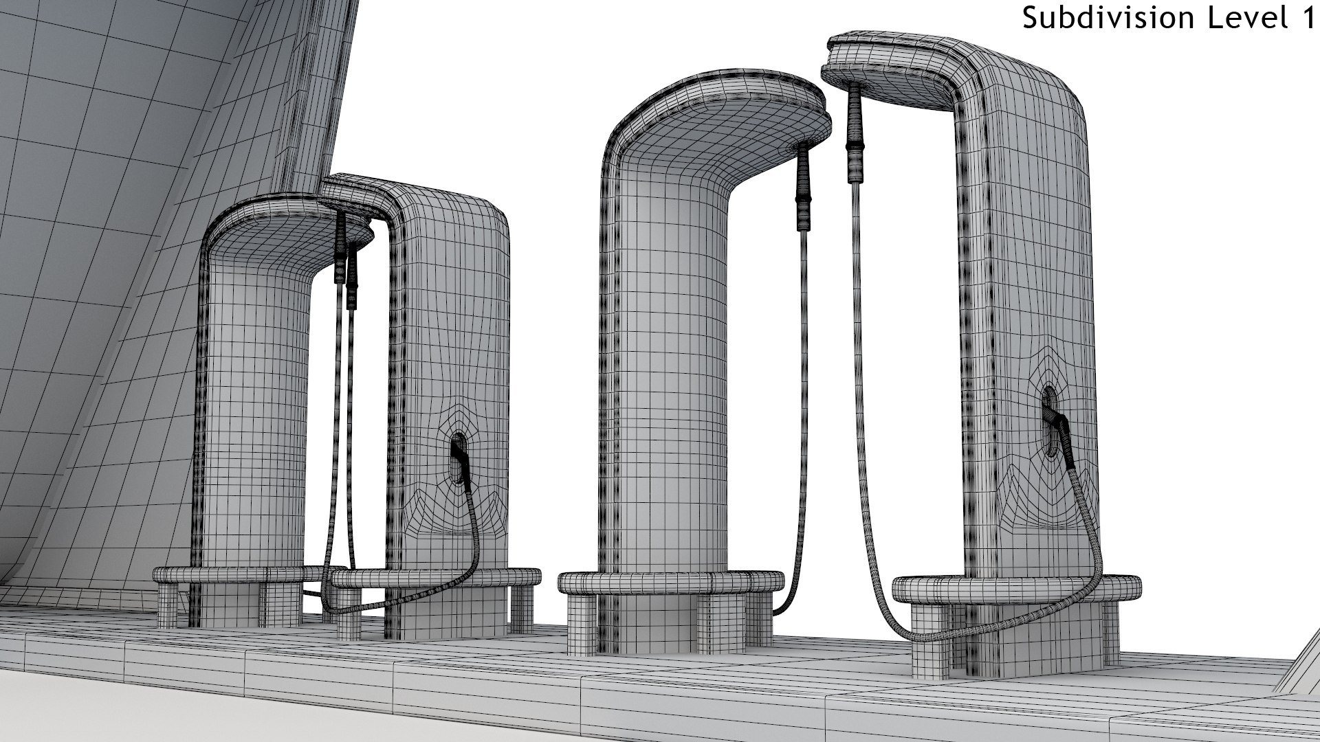 Electric Vehicle Charging Model - TurboSquid 2053379