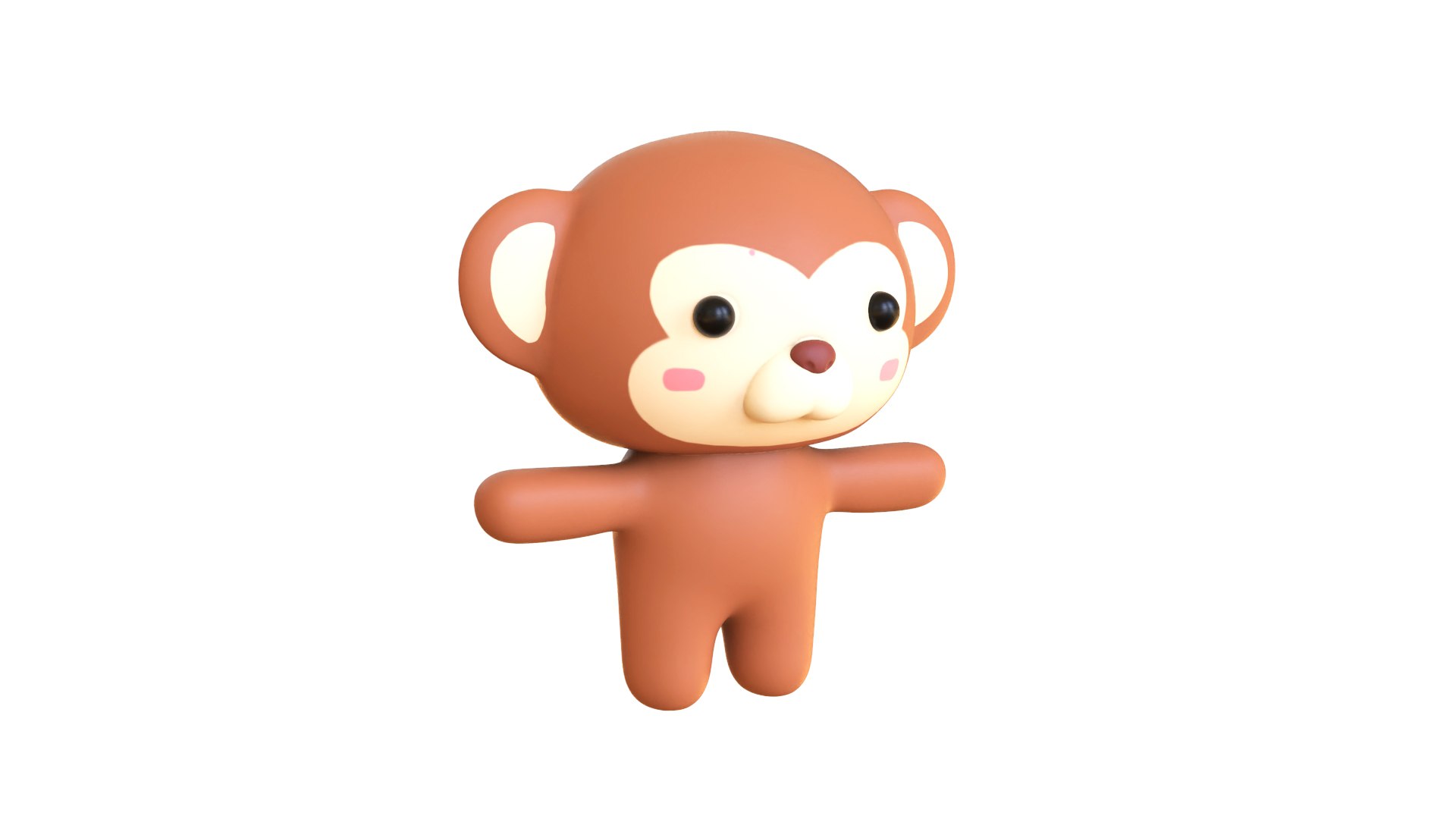 3D Model Character008 Chubby Monkey - TurboSquid 2341958