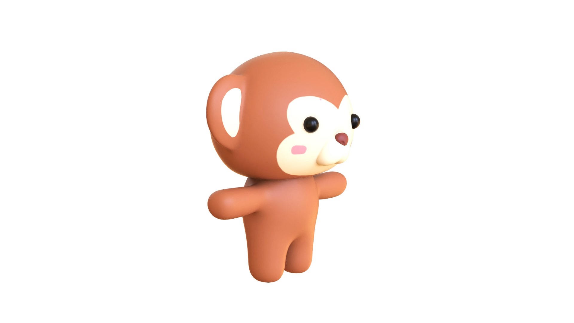 3D Model Character008 Chubby Monkey - TurboSquid 2341958