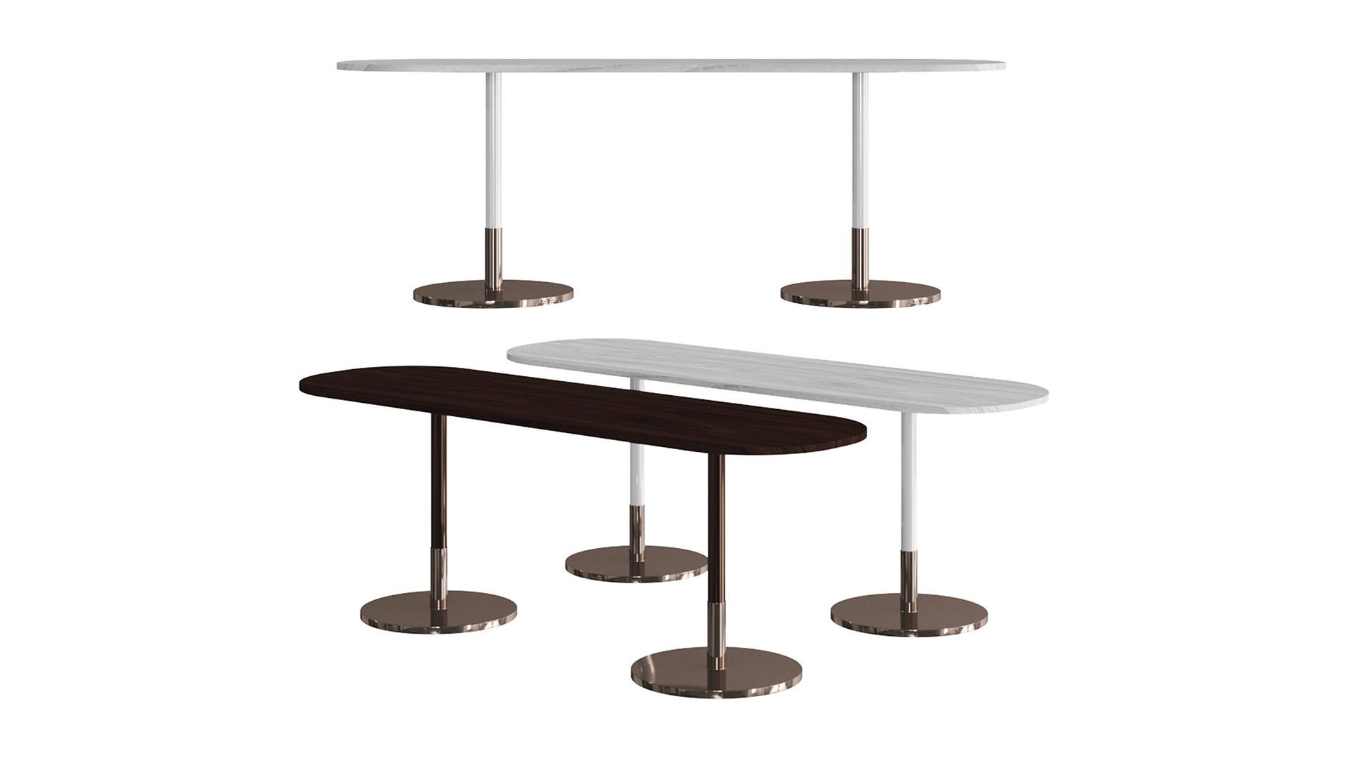 3D Misura Emme Stiletto Oval Wooden Console Table Model - TurboSquid 2113045