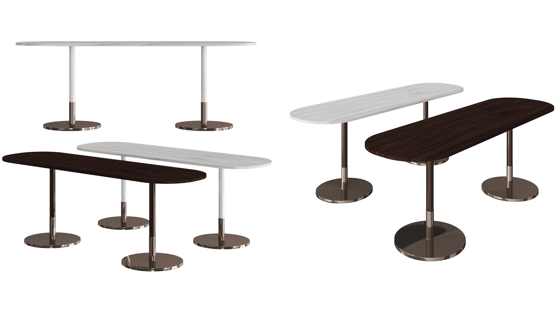 3D Misura Emme Stiletto Oval Wooden Console Table Model - TurboSquid 2113045