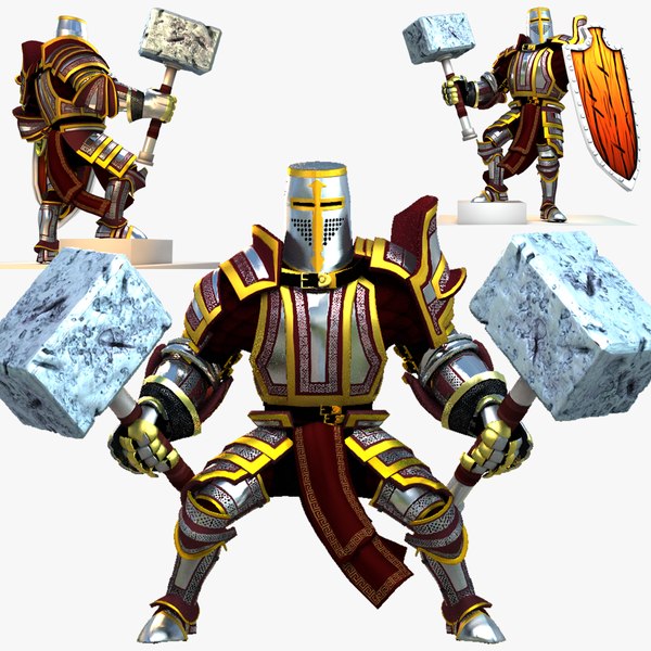 rigged knight series 3d model