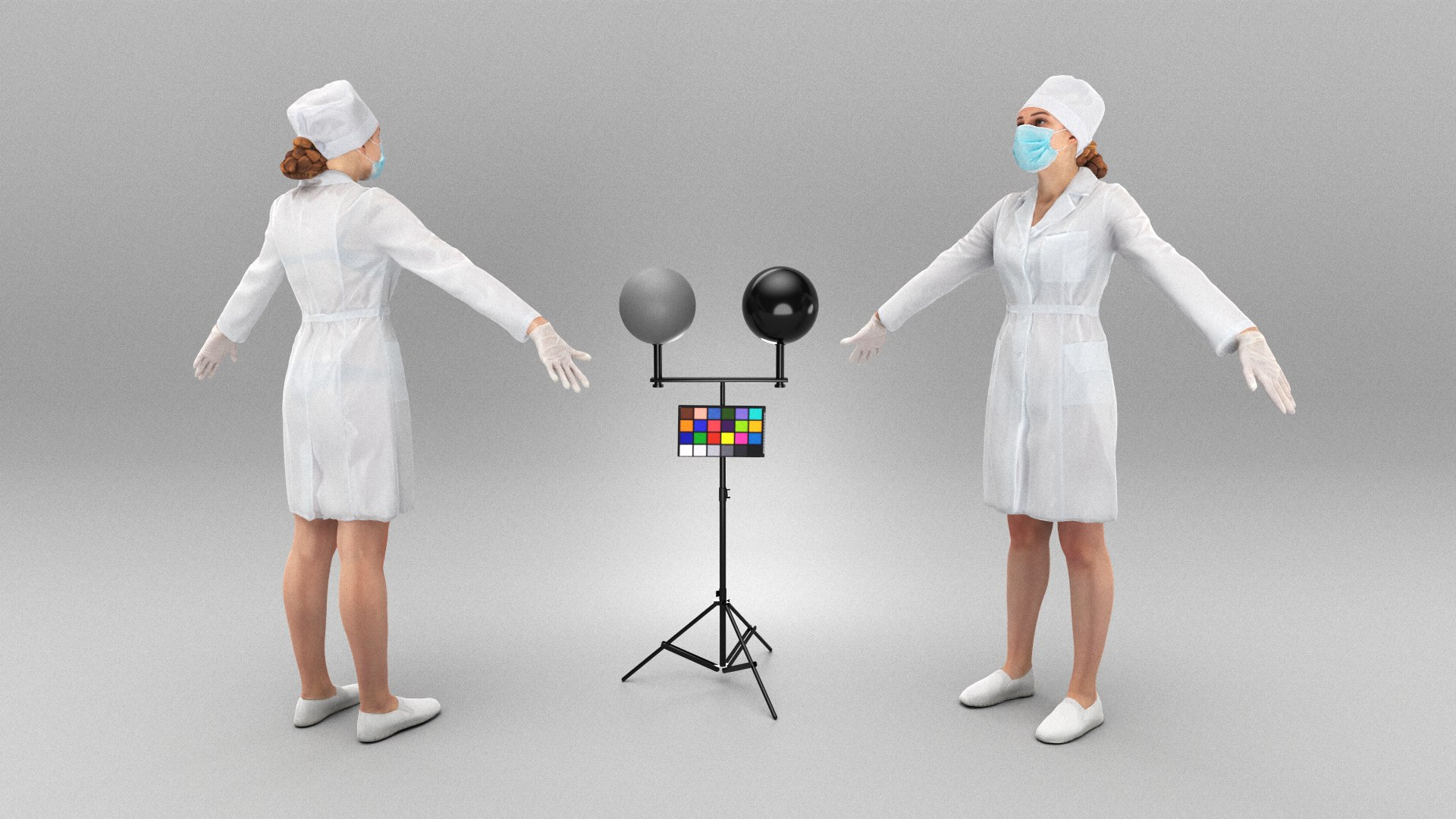 3D Model Nurse With Mask And Gloves Ready For Animation 369 ...