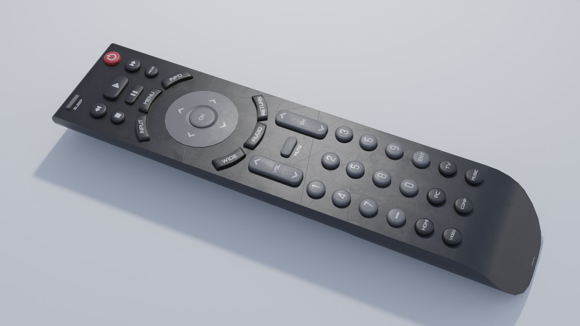 3D Large TV Remote with Distressed Version 4K - TurboSquid 1971933