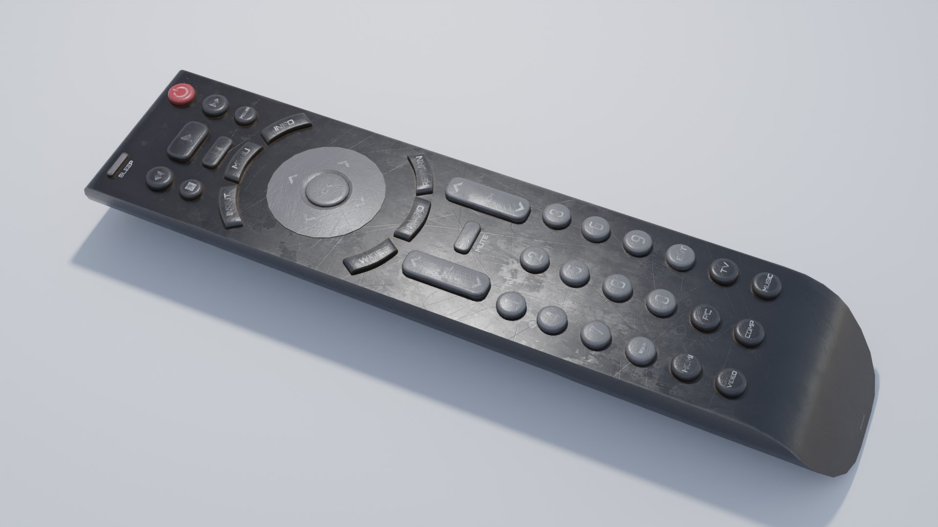 3D Large TV Remote with Distressed Version 4K - TurboSquid 1971933