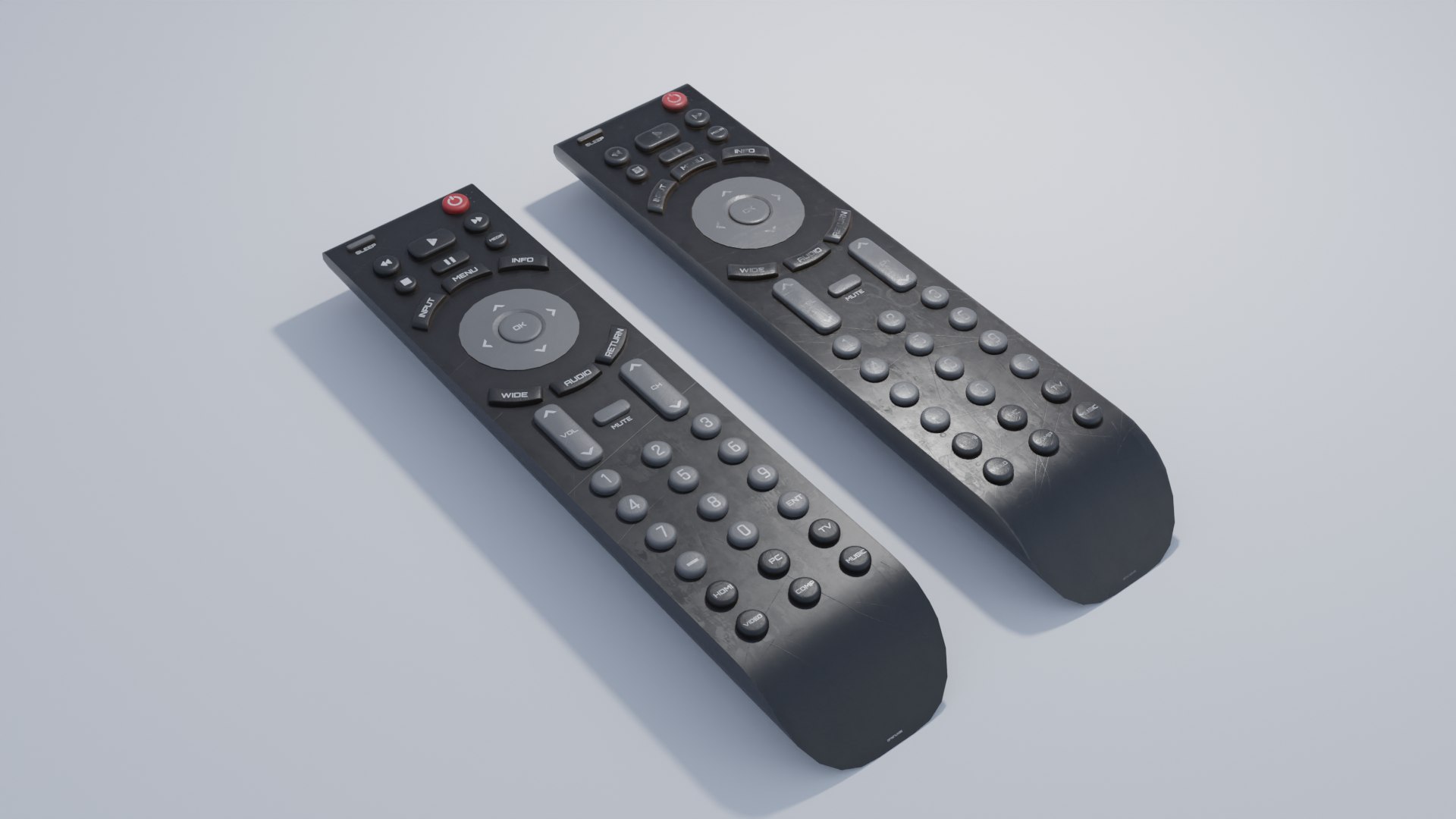 3D Large TV Remote with Distressed Version 4K - TurboSquid 1971933