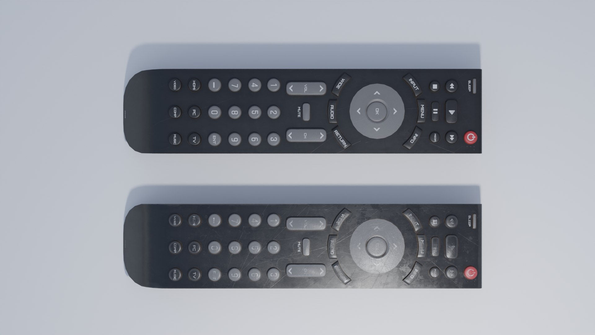 3D Large TV Remote with Distressed Version 4K - TurboSquid 1971933