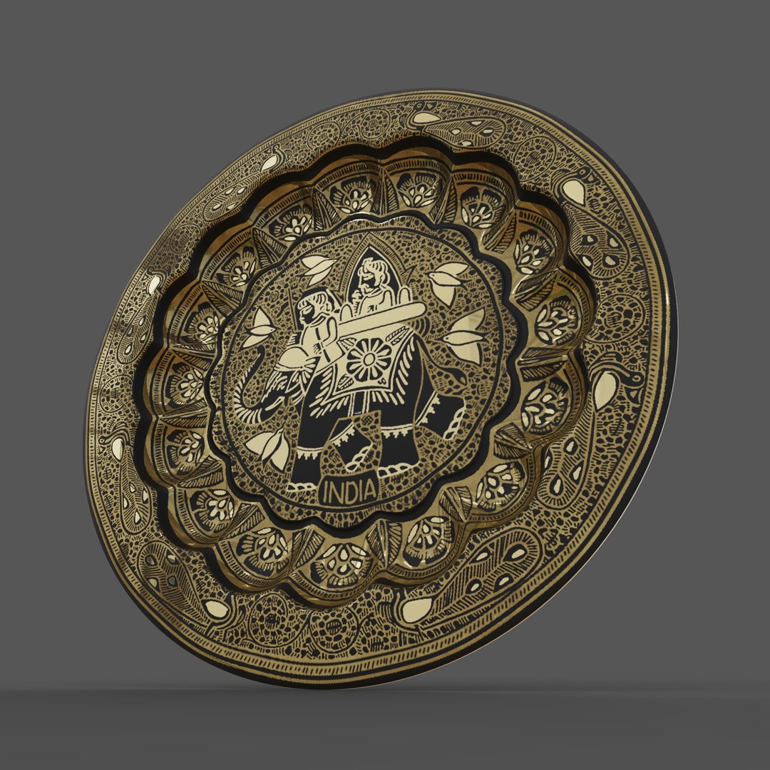 Wall Plate Jaipuri Mix 14inch 34cm 3D model - TurboSquid 1839590