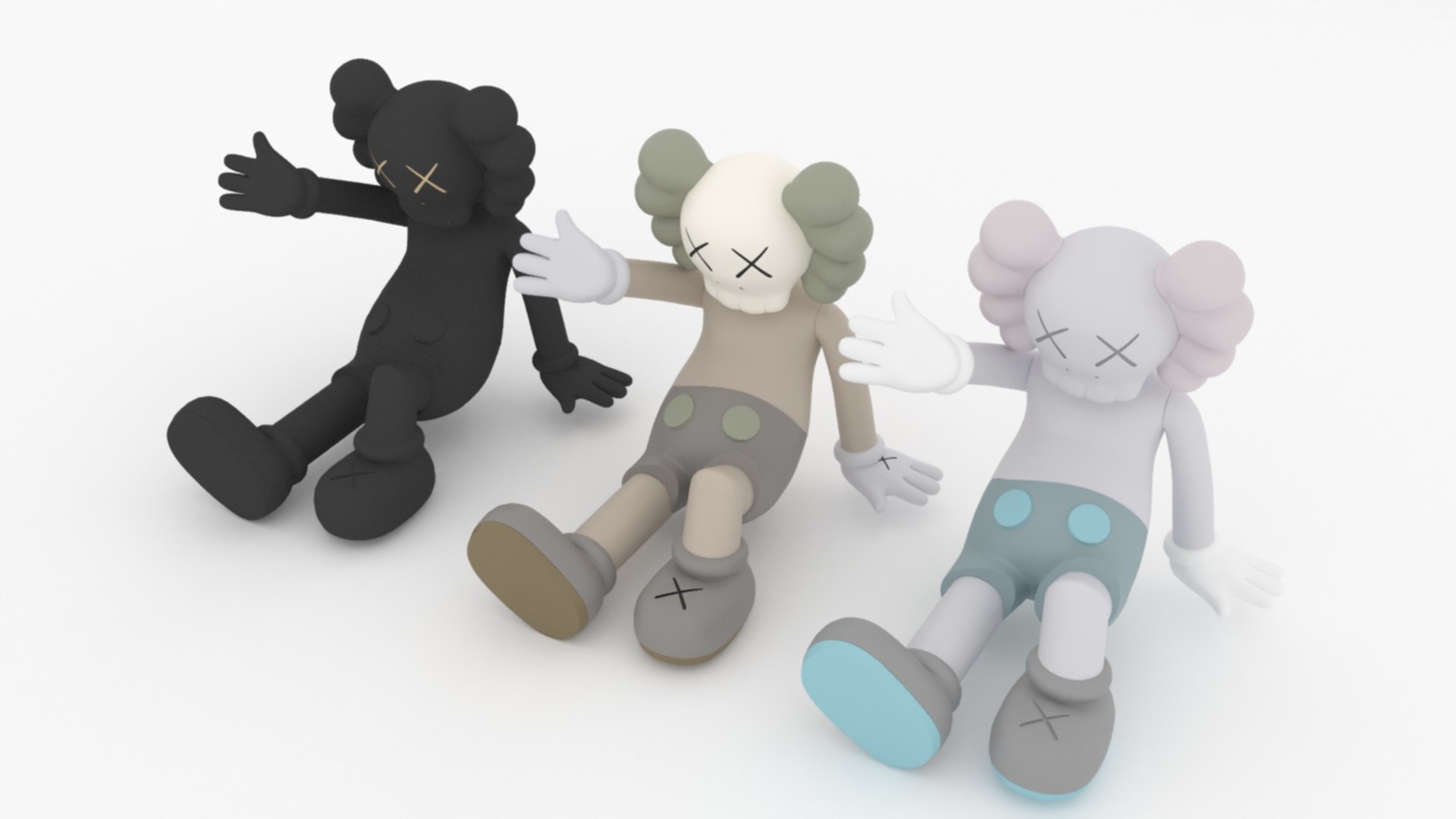 Kaws Sitting And Waving 3dPrint 3D Print Model 3D Model - TurboSquid ...