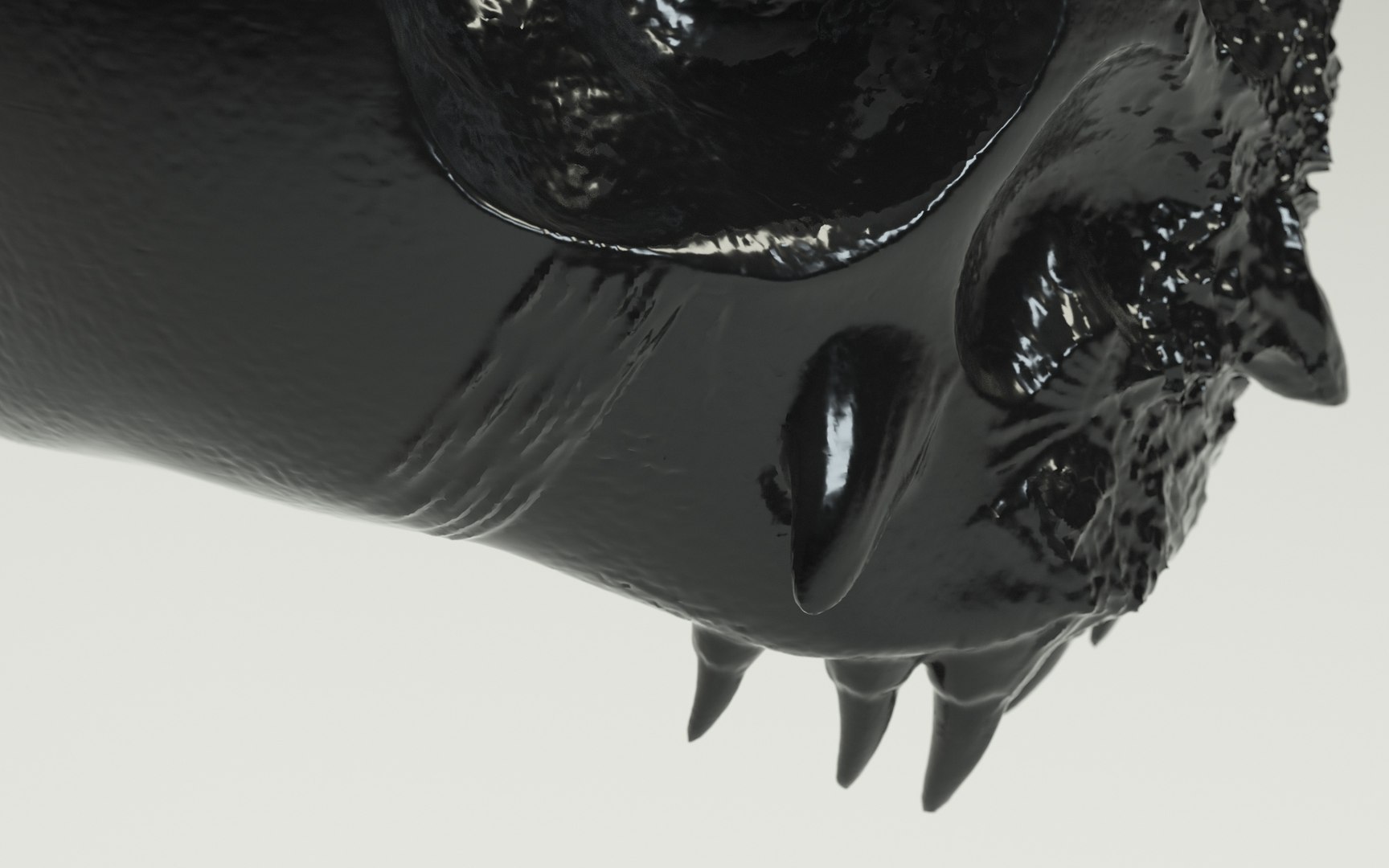 Fictional Burnt Monster Skull With Scar On The Eye 3D Model ...
