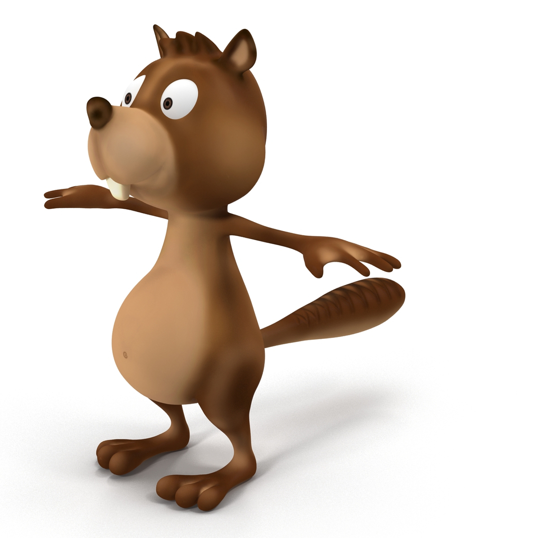 3ds max cartoon beaver rigged