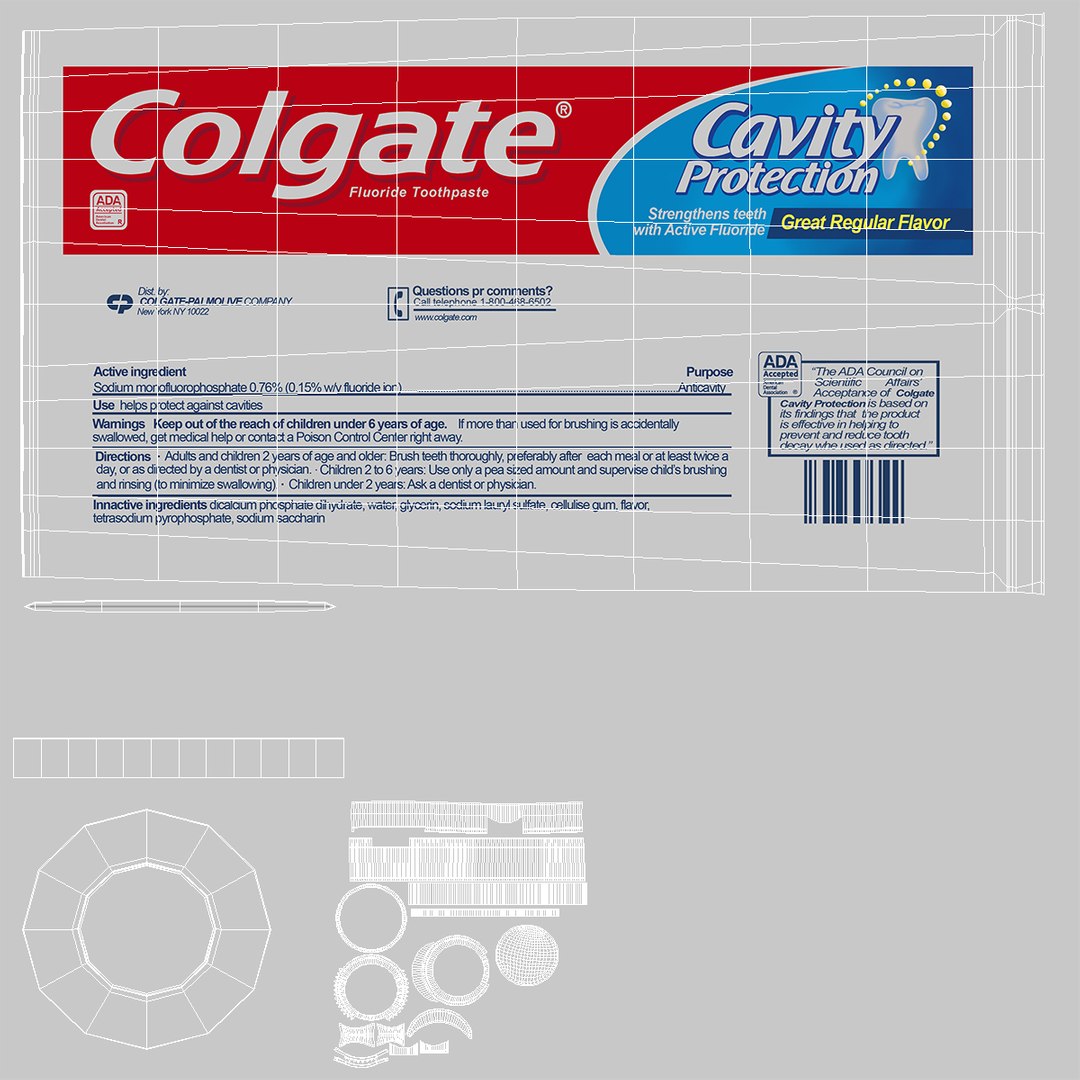 Colgate Toothpaste Box Tube Model - TurboSquid 1341311
