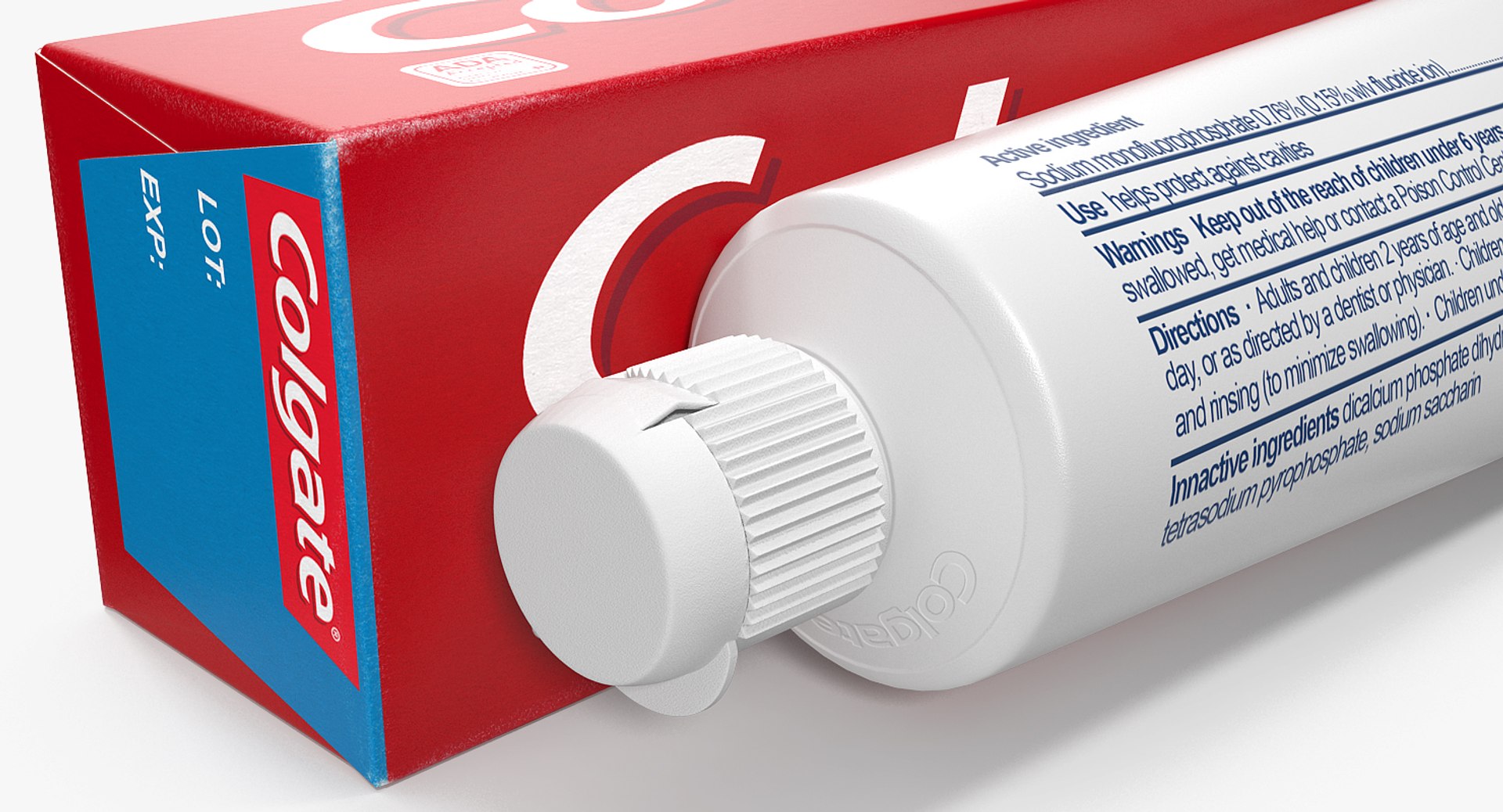Colgate Toothpaste Box Tube Model - TurboSquid 1341311