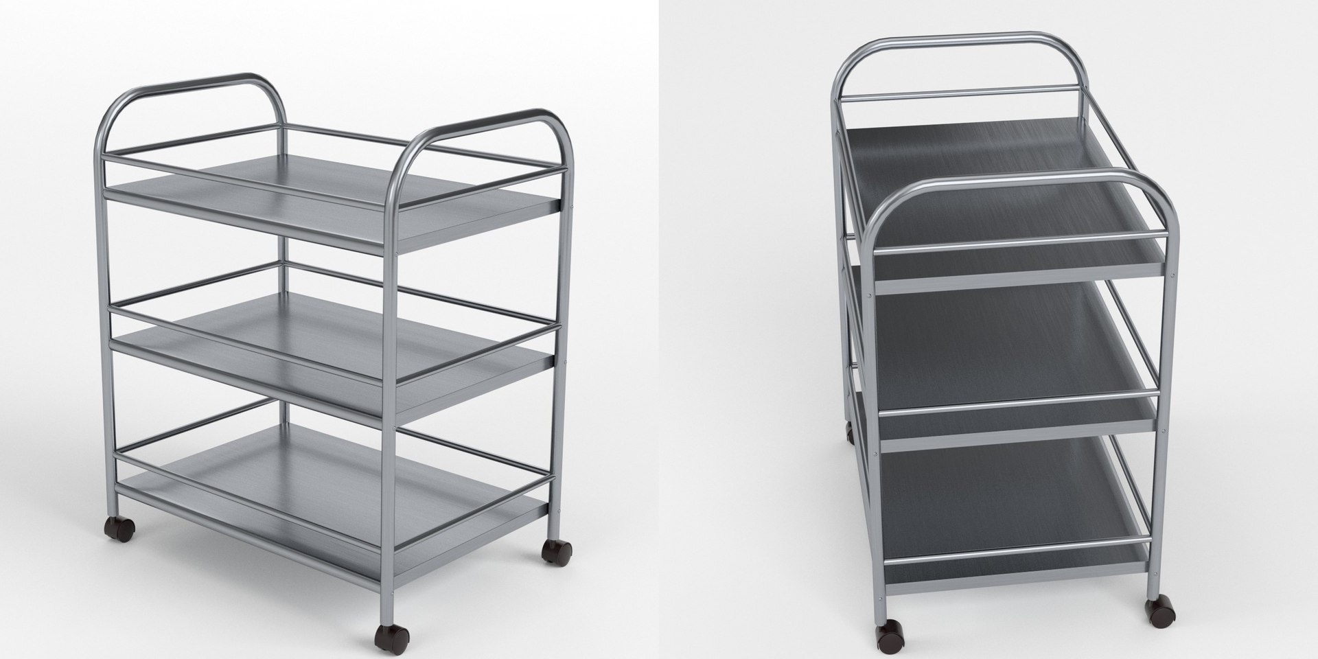 Stainless Steel Utility Trolley 3D Model - TurboSquid 1759471