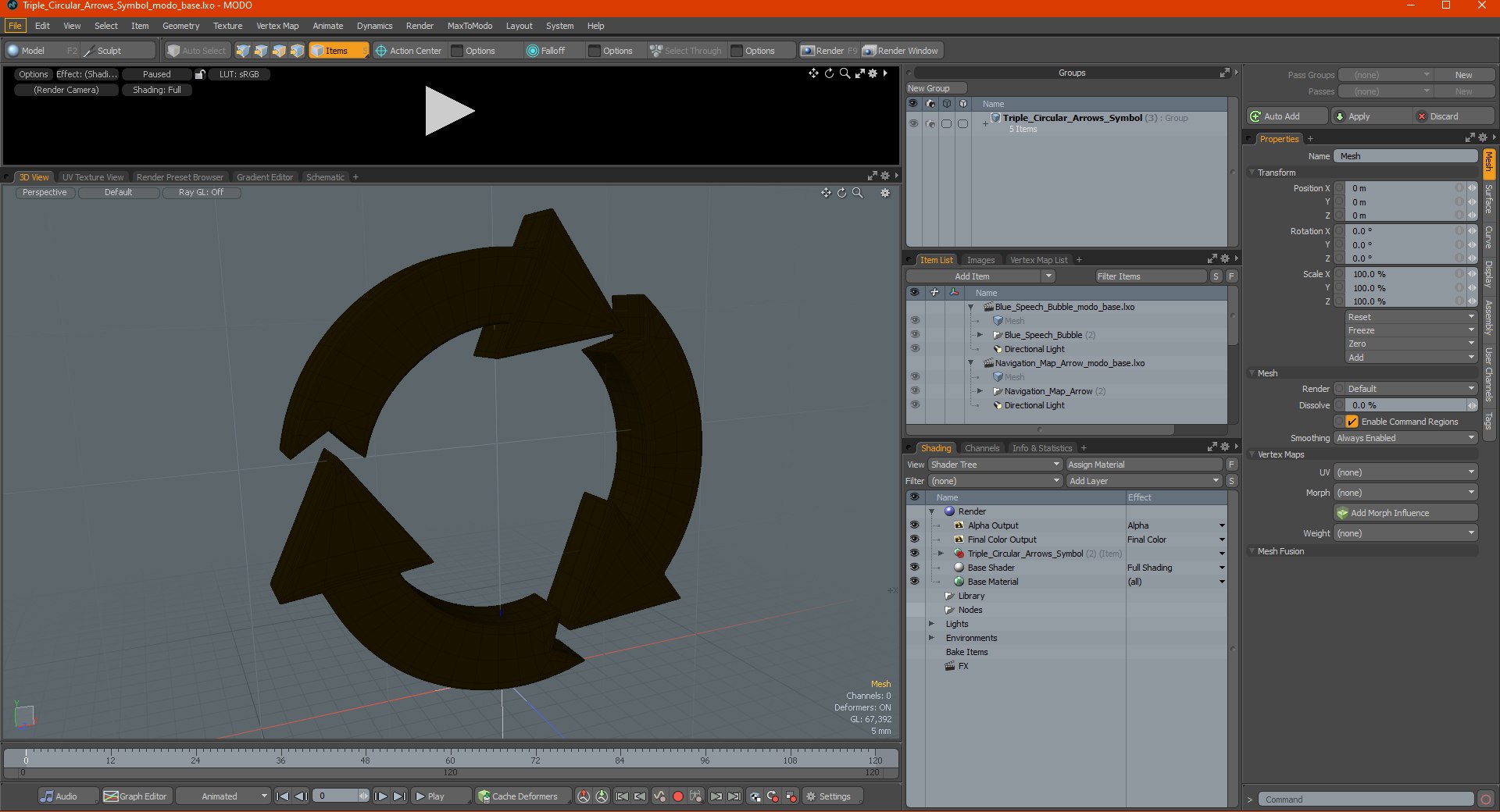 3D circular arrows symbol - TurboSquid 1693766