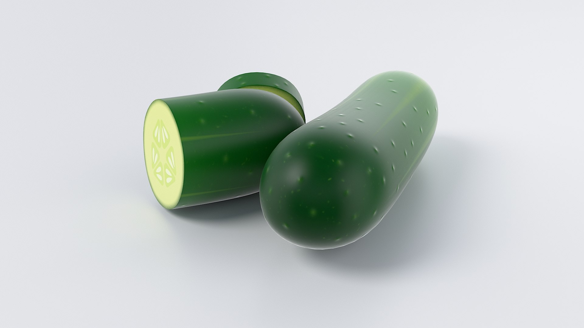 3D Model Cartoon Cucumber - TurboSquid 2070335