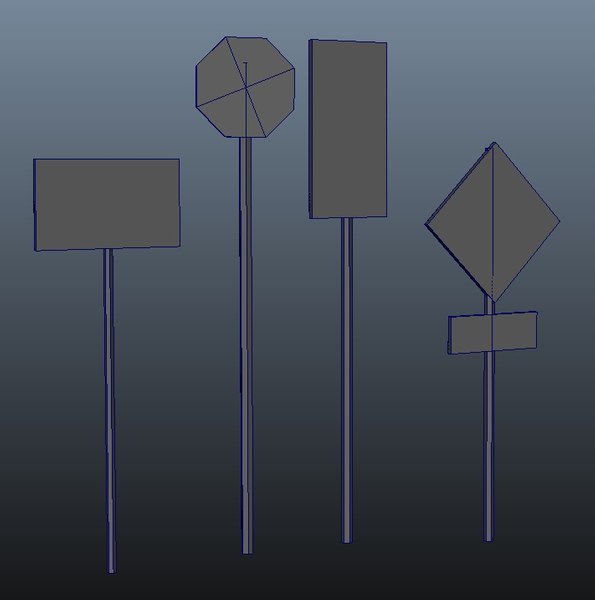3d parking road sign model