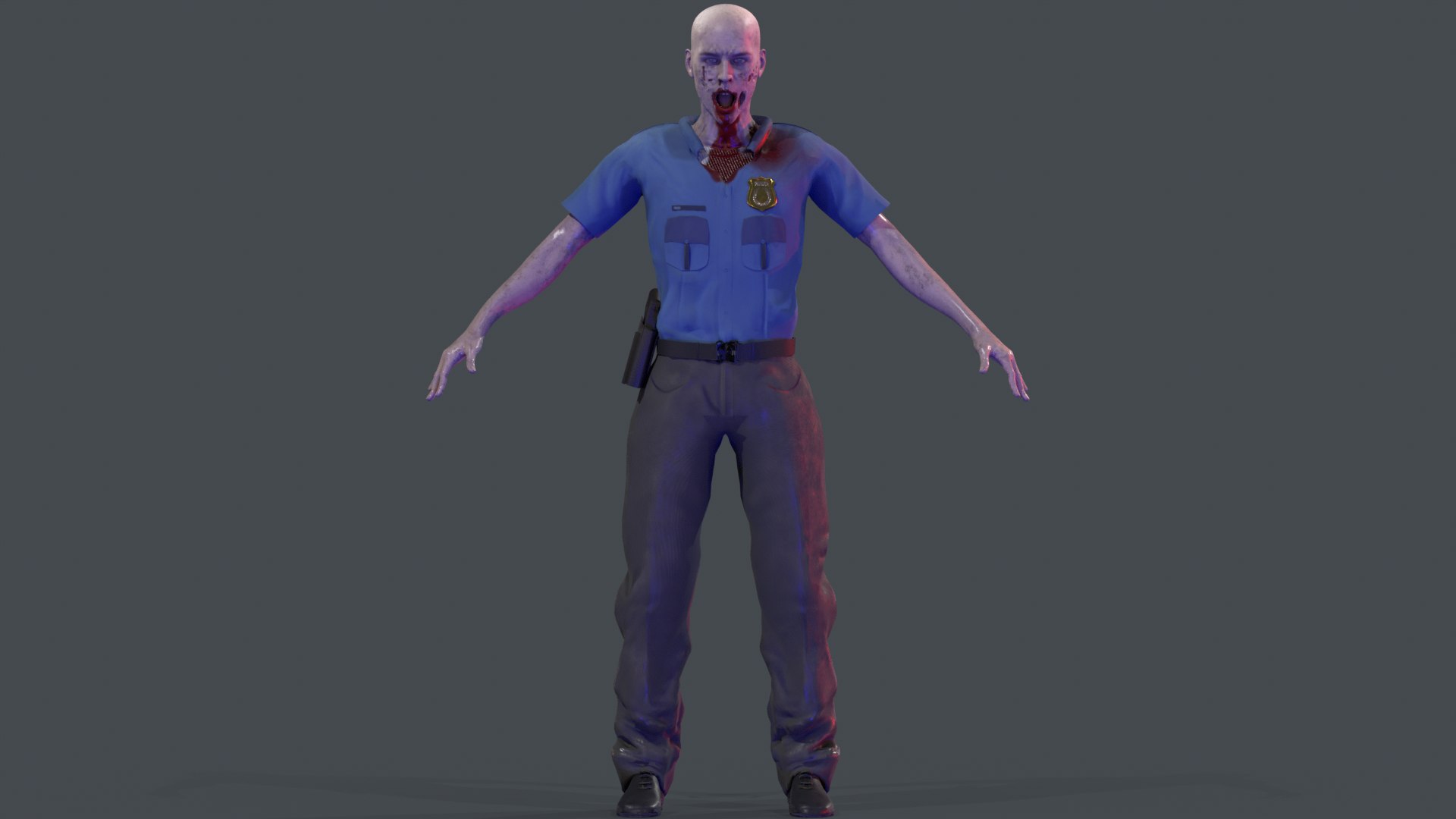 3D Game Ready Zombie Police 01 - TurboSquid 2217331