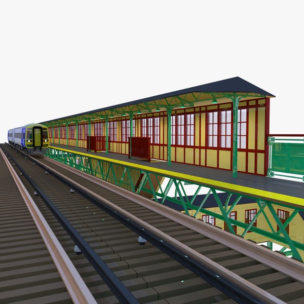 modelo 3d Estación de tren británica - TurboSquid 2309341