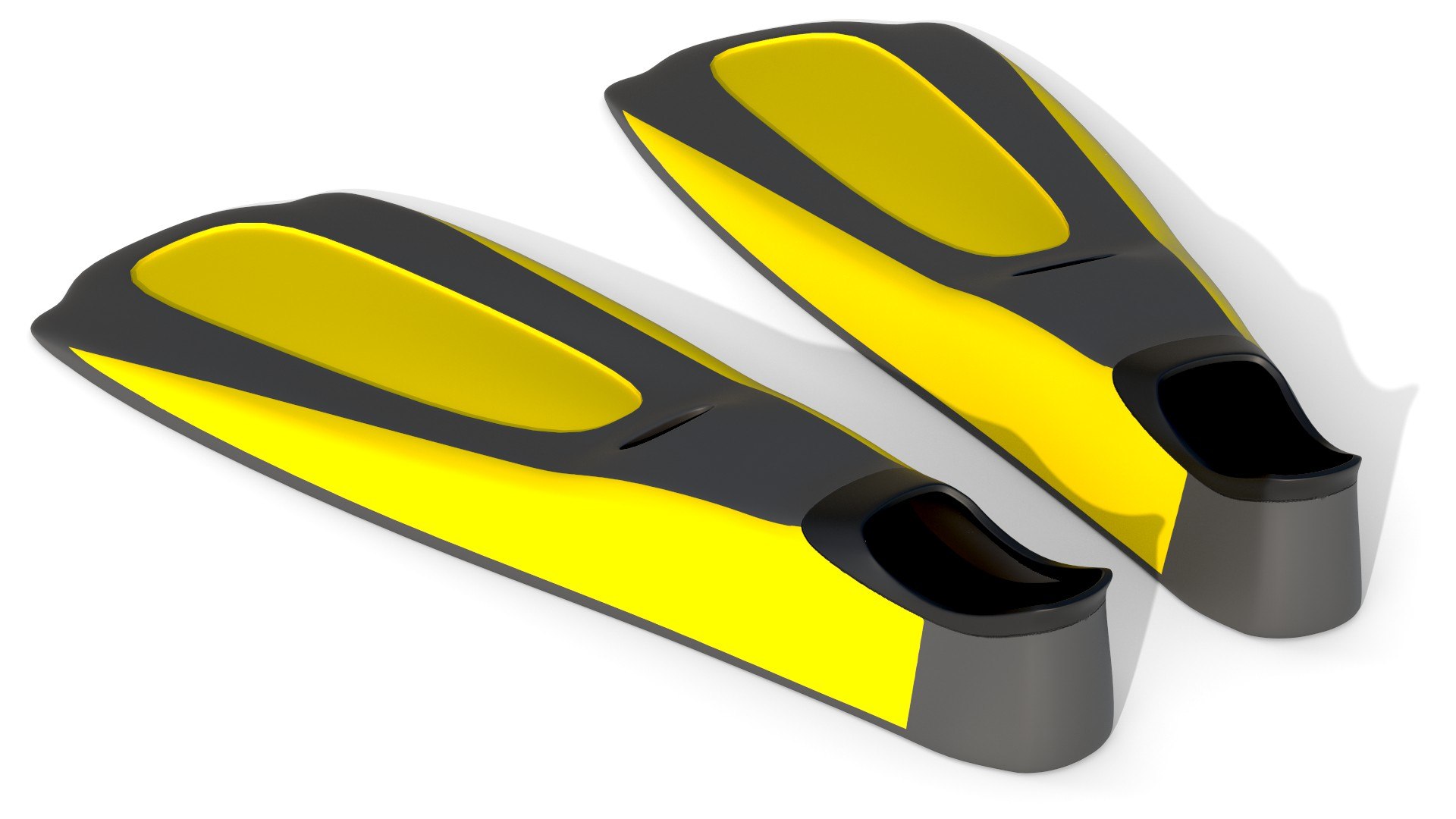 Dive Flippers Yellow 3D Model - TurboSquid 2150989