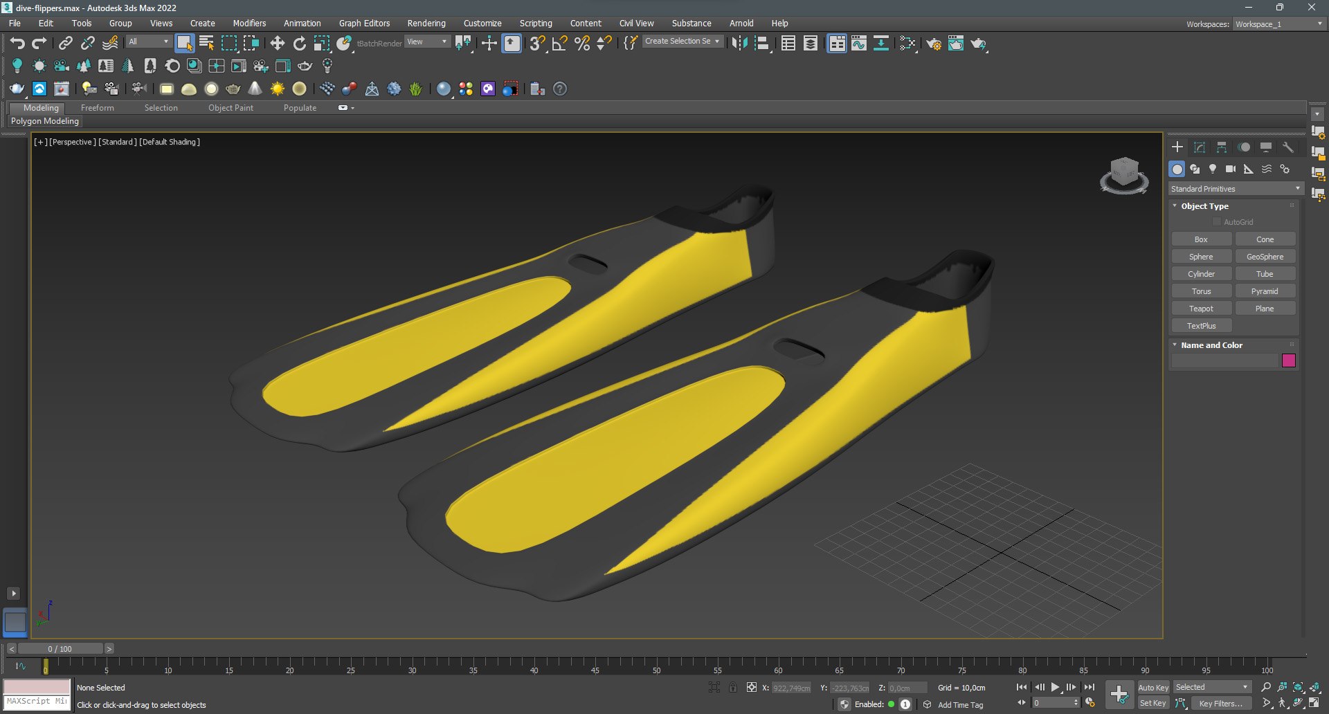 Dive Flippers Yellow 3D Model - TurboSquid 2150989