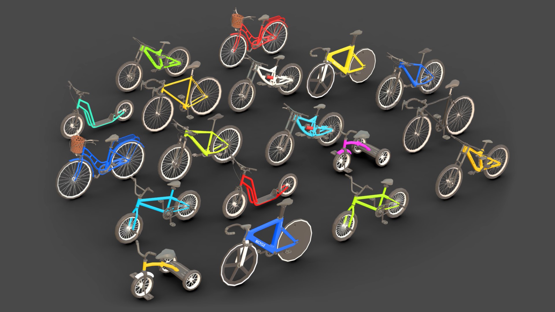 Bicycle Pack Low-poly 3D Model - TurboSquid 2082825