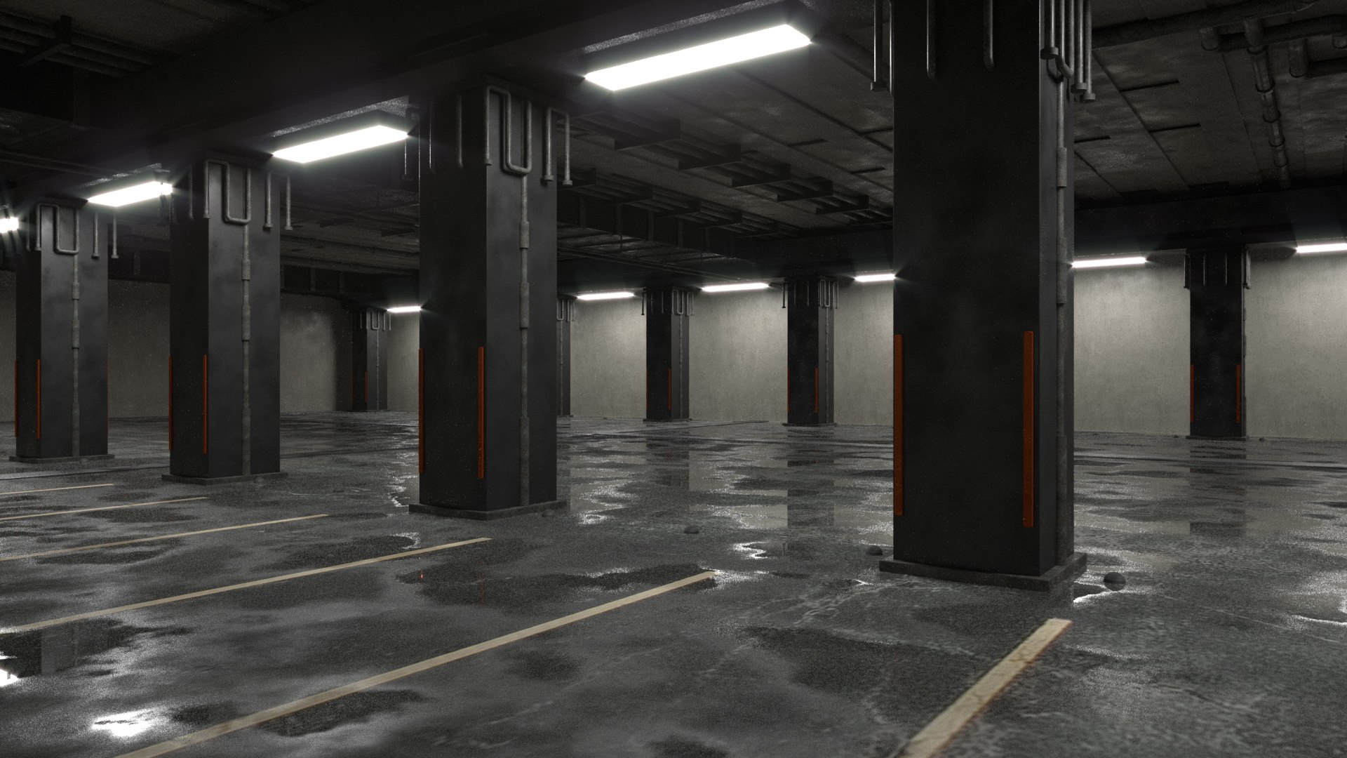 Parking Lot With Creepy Liminal Space Aesthetic 3D Model - TurboSquid ...