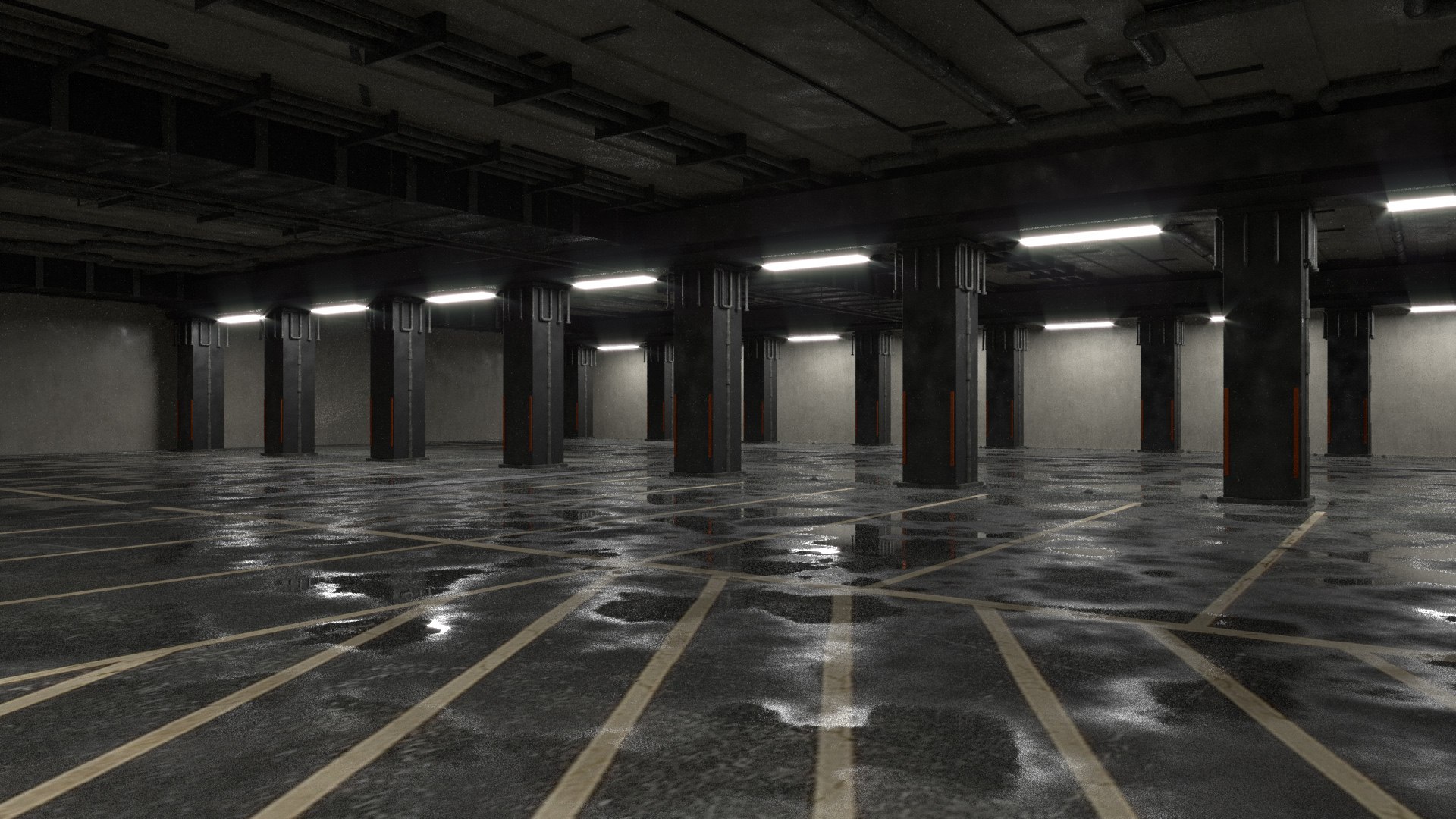 Parking Lot With Creepy Liminal Space Aesthetic 3D Model - TurboSquid ...