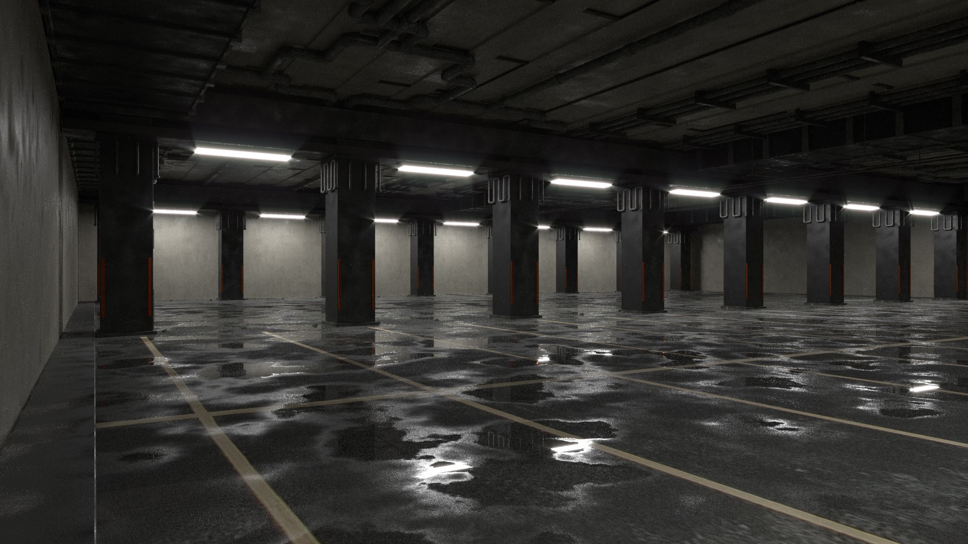 Parking Lot With Creepy Liminal Space Aesthetic 3D Model - TurboSquid ...