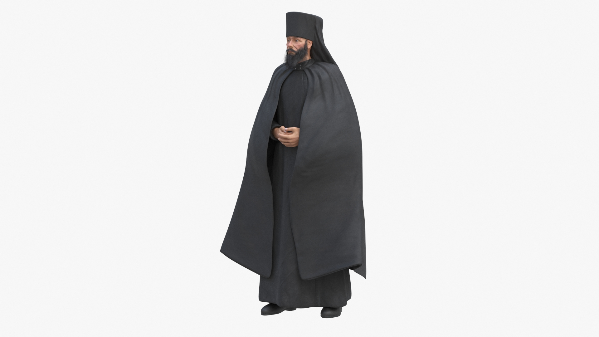 3D Monk Of Orthodox Church Fully Dressed Standing - TurboSquid 2322342