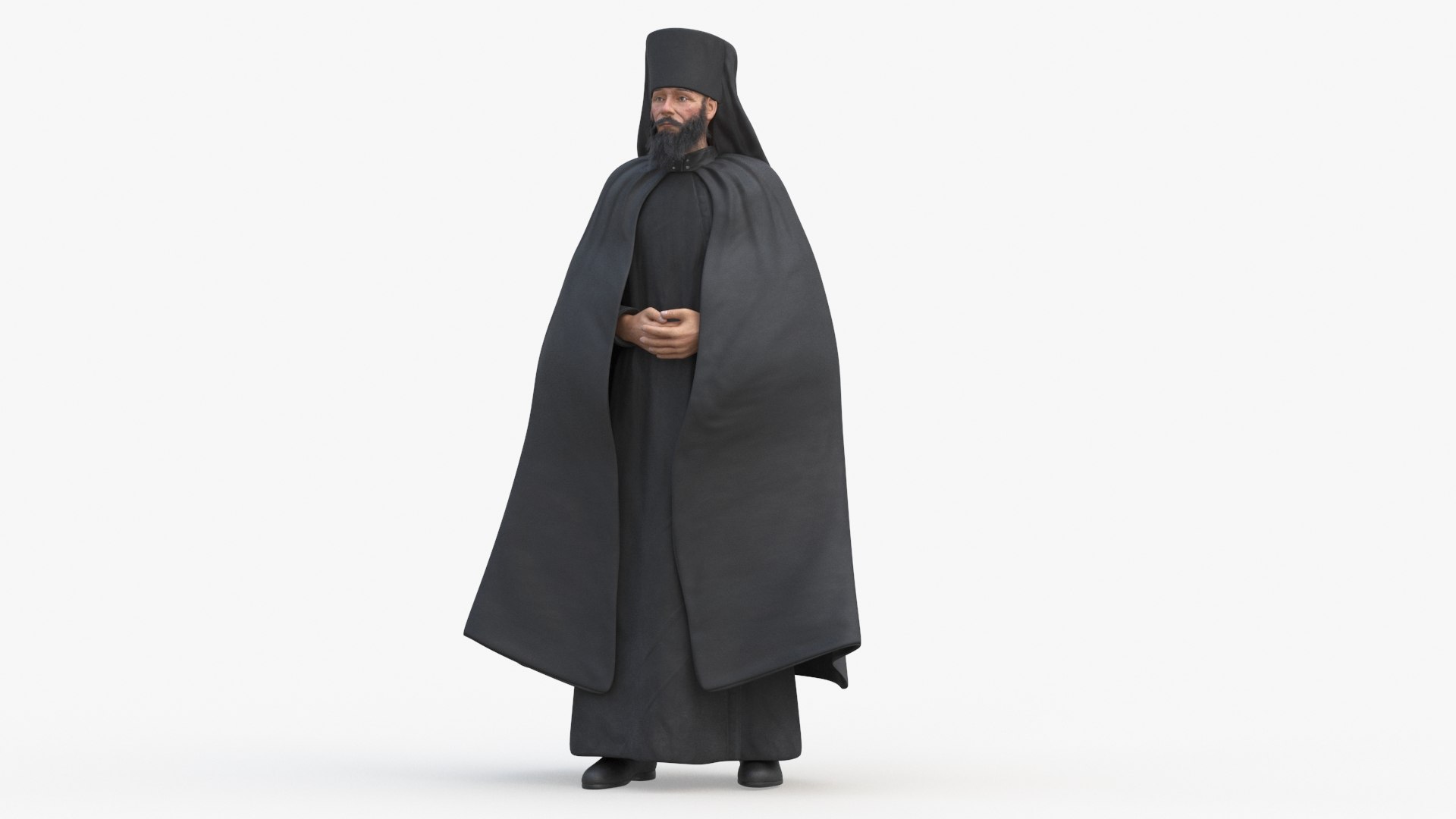 3D Monk Of Orthodox Church Fully Dressed Standing - TurboSquid 2322342