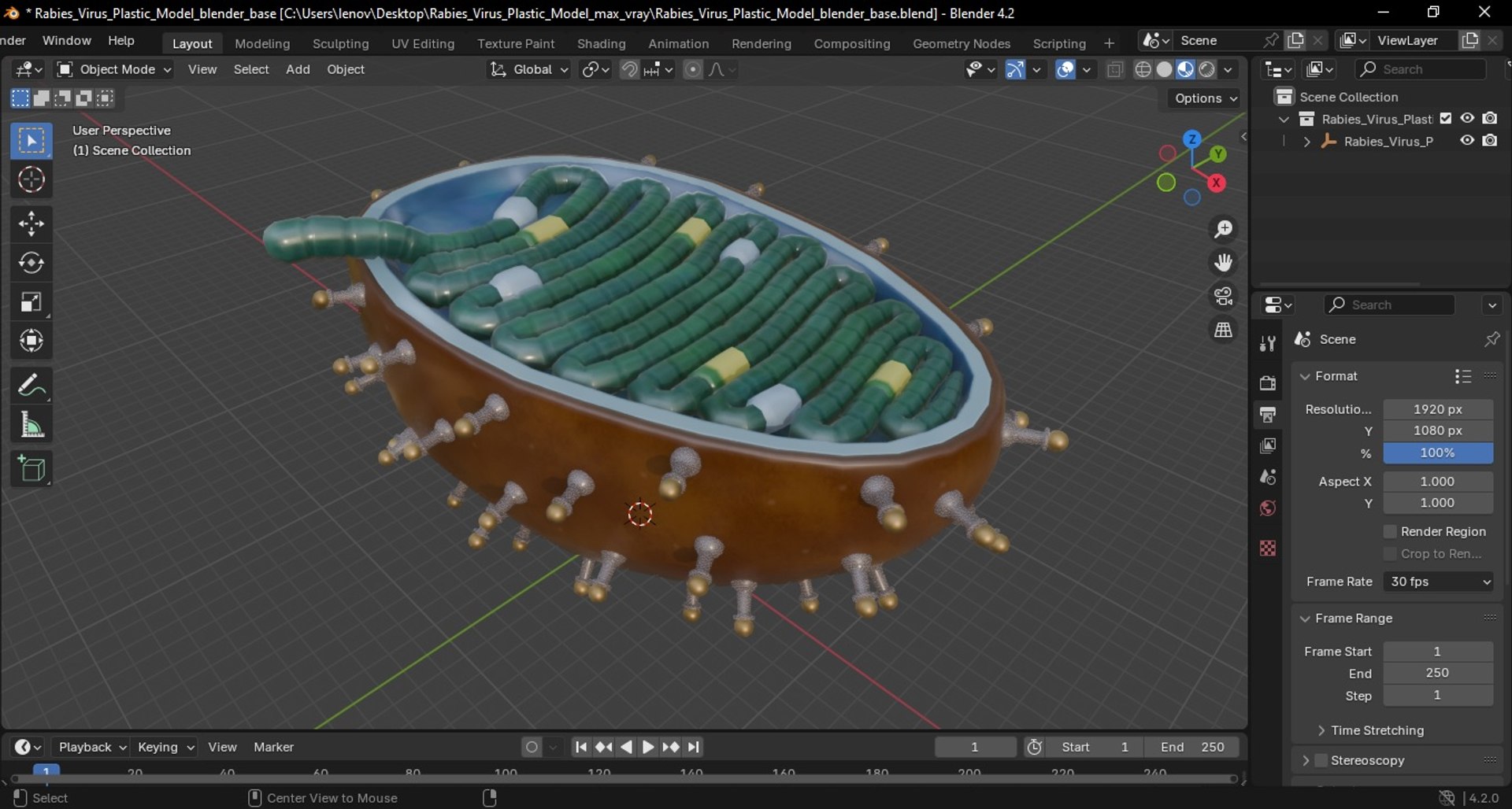 3D Rabies Virus Plastic Model Model - TurboSquid 2386277