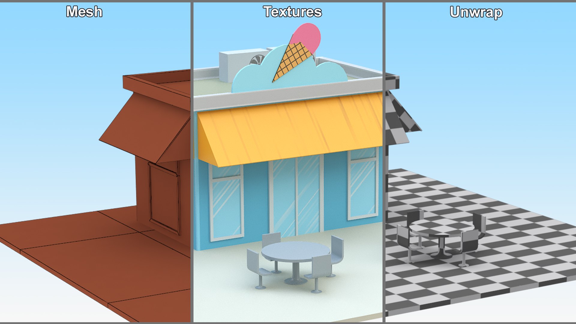 3D Cartoon Cafe Building Model - TurboSquid 2418953